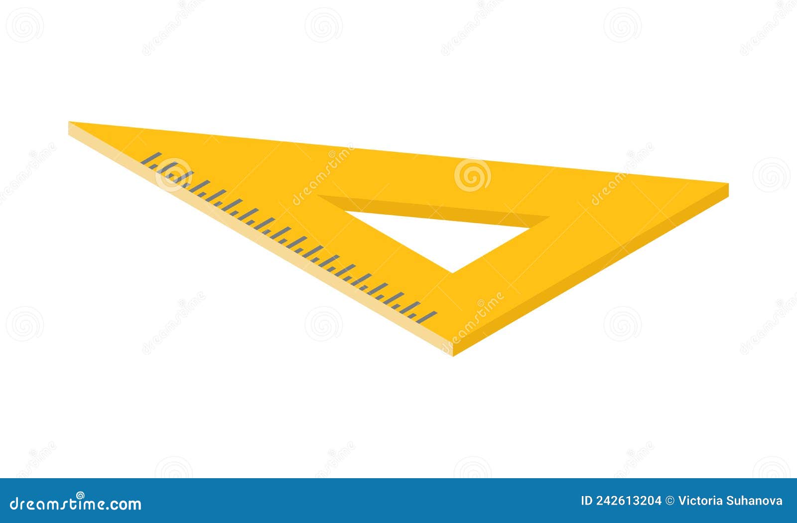 Yellow Plastic Ruler Triangle Measurement Instruments and School ...