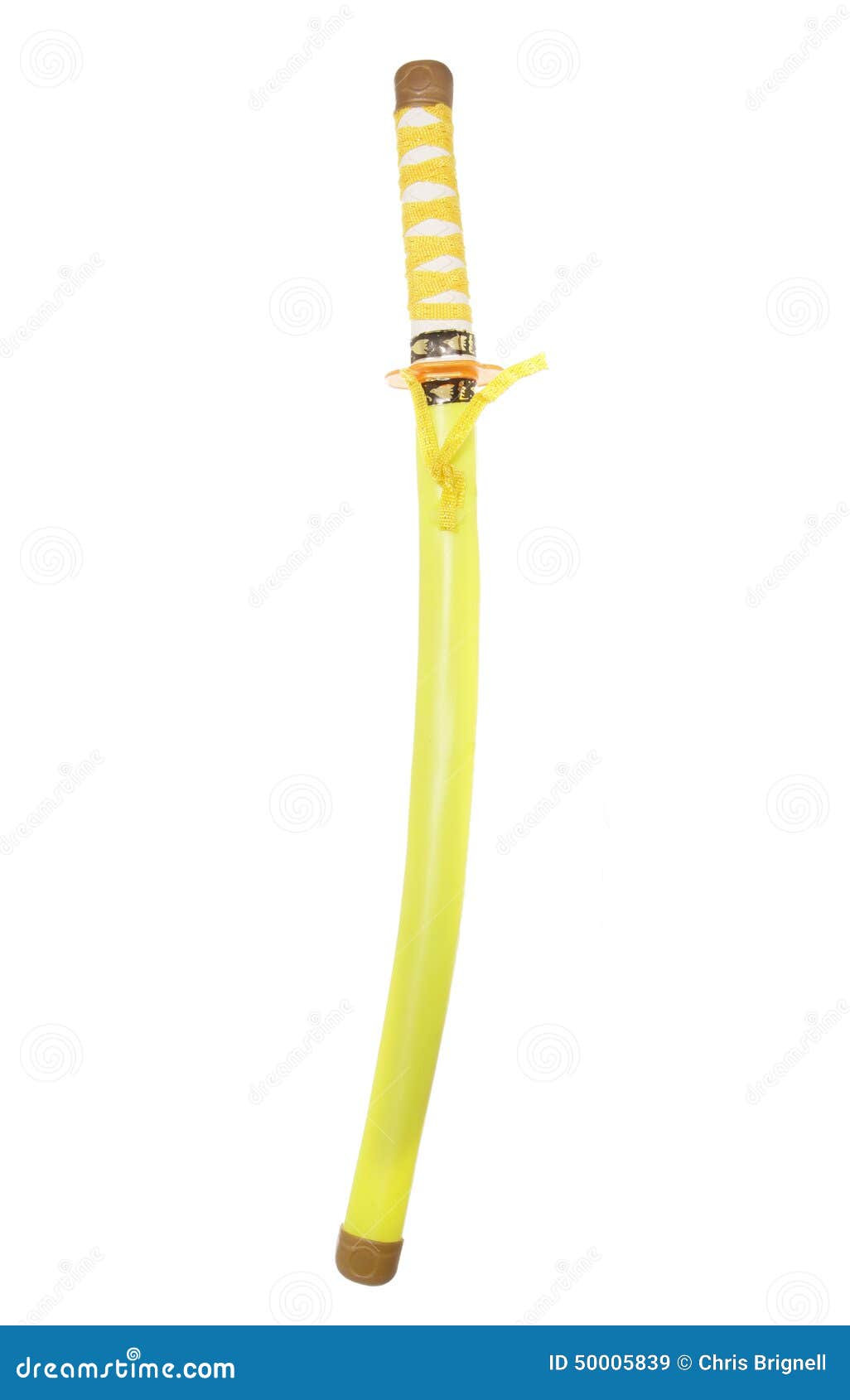 Yellow Plastic Samurai Sword Stock Photo - Image: 50005839