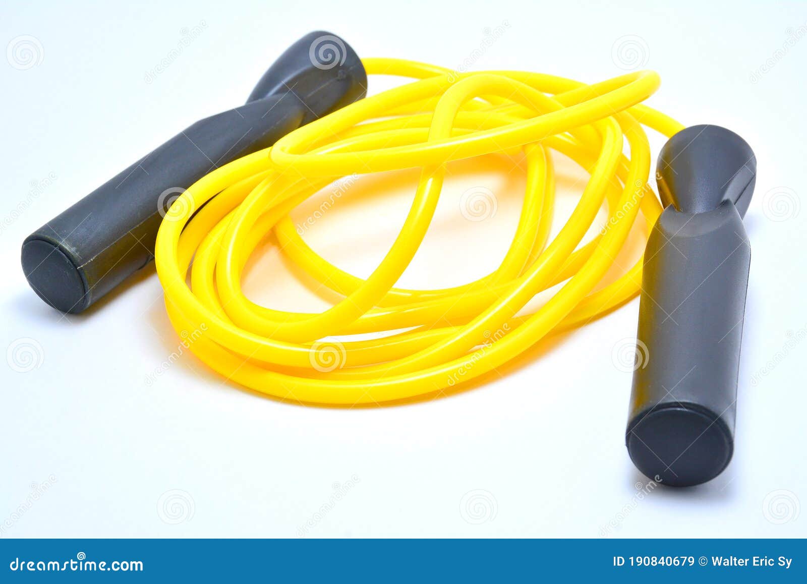 Yellow Plastic Sports Jumping Rope Stock Image - Image of string, loop ...