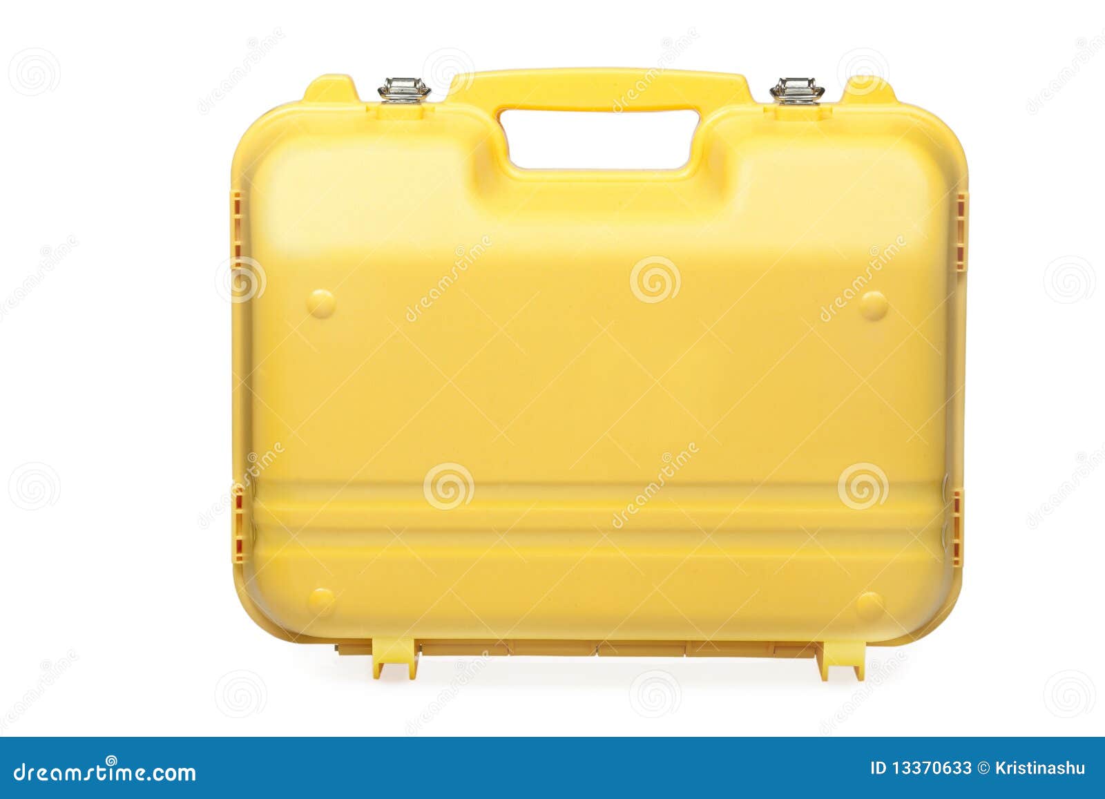 Yellow plastic toolbox stock image. Image of tool, metal - 13370633
