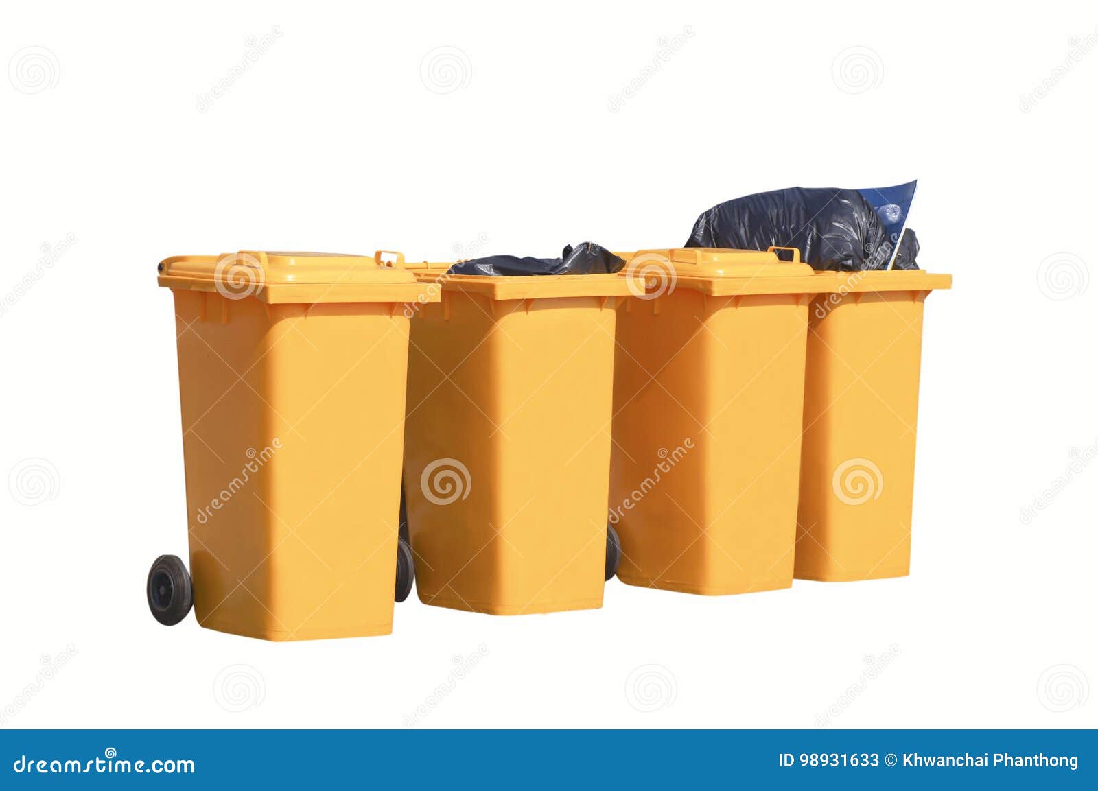 Yellow Plastic Trash for Separate Stock Image - Image of garbage, trash ...