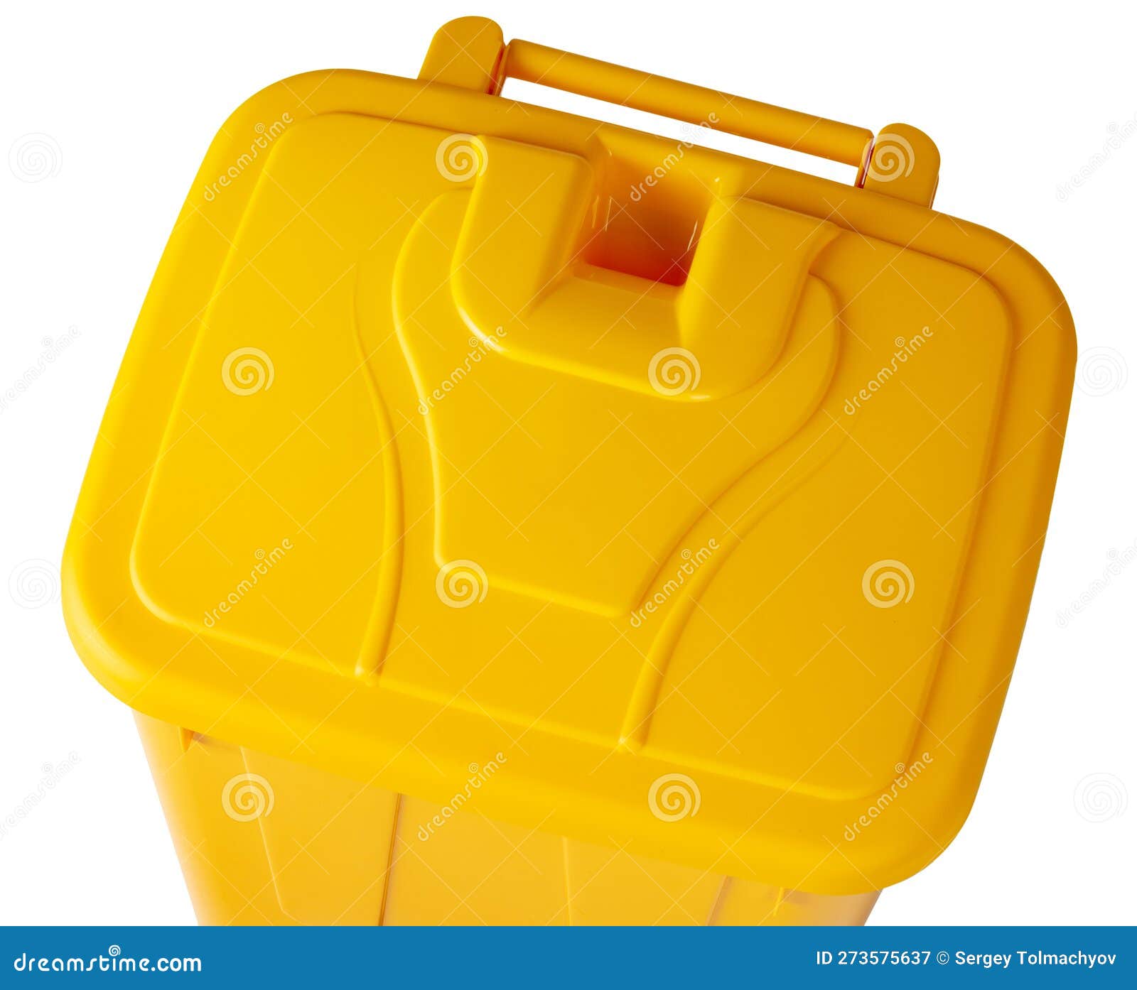 Yellow Plastic Waste Bin Isolated on White Background Stock Image ...