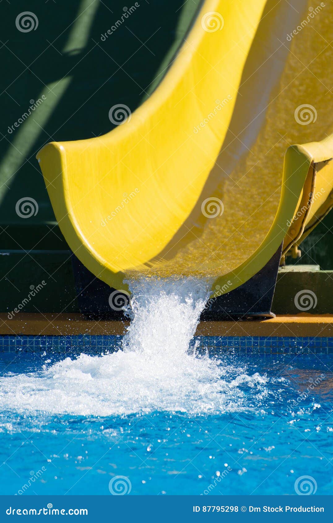 Yellow Plastic Water-slide. Stock Photo - Image of aqua, recreation ...