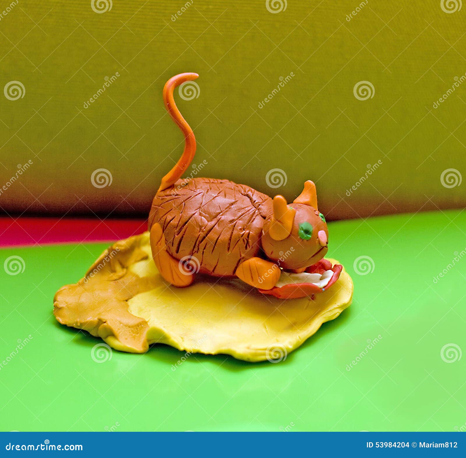 Plasticine cat stock photo. Image of decor, hand, lion - 53984204