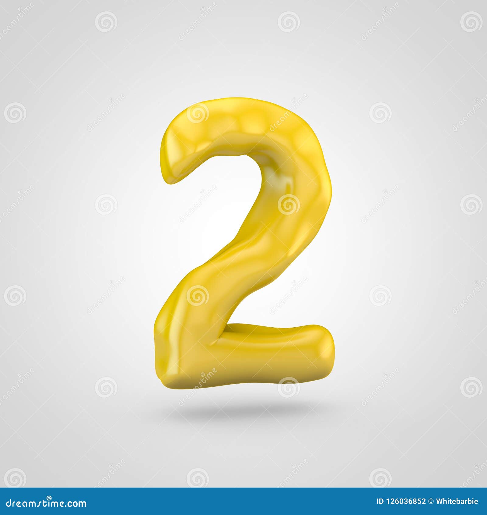 Yellow Plasticine Number 2 Isolated on White Background. Stock ... Yellow Plasticine Number 2 Isolated on White Background. Stock ...