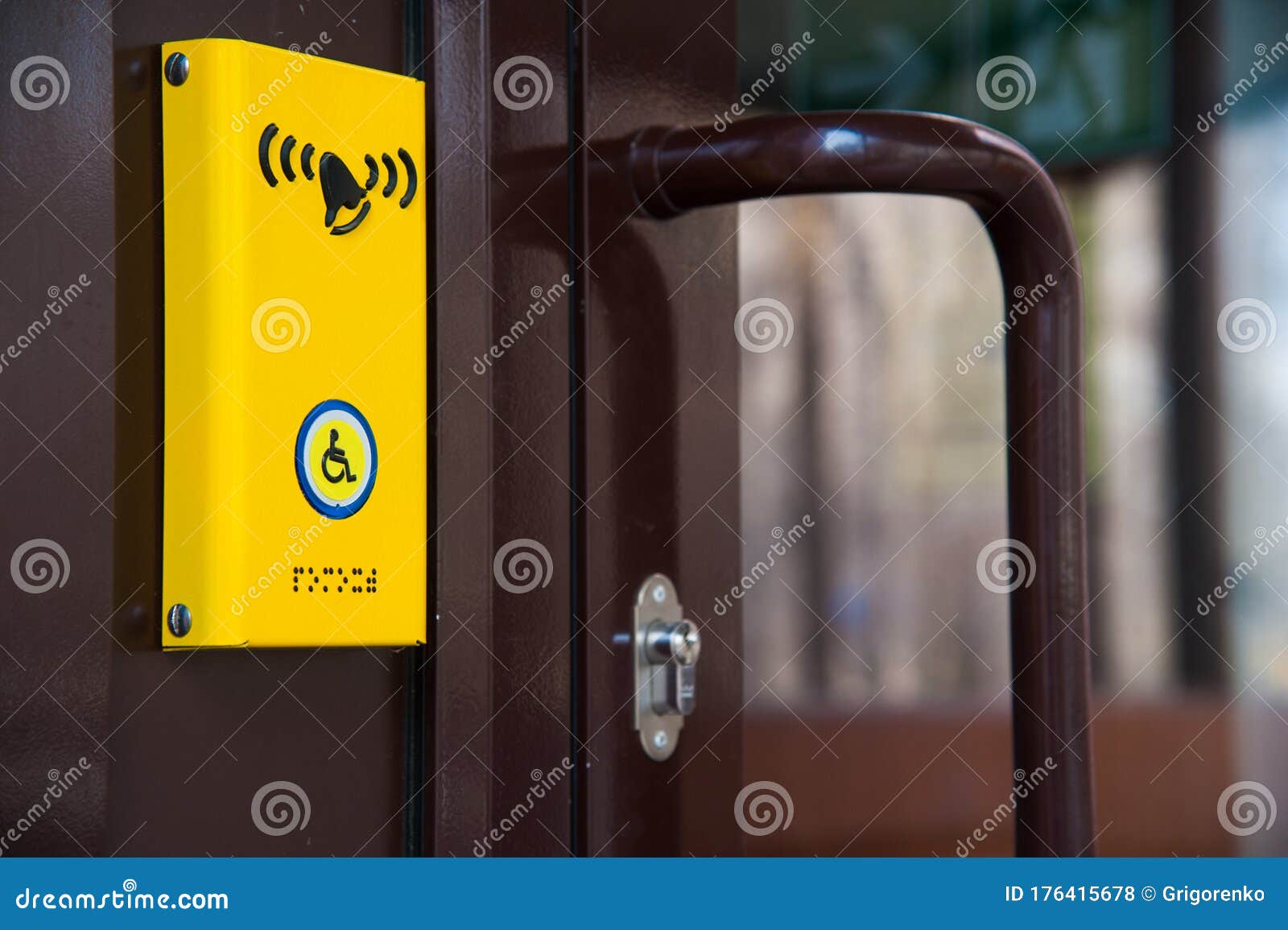 Disabled Help Call Button. Yellow Plate With The Image Of A Disabled ...