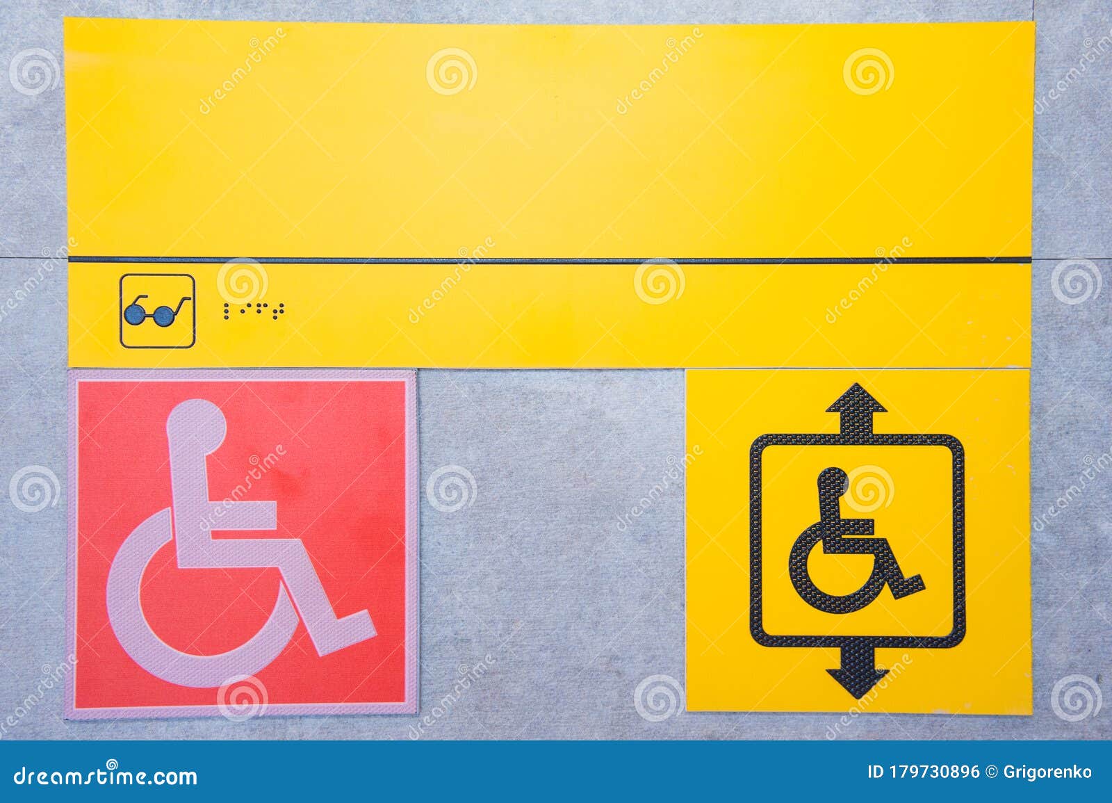 Disabled Help Call Button. Yellow Plate With The Image Of A Disabled ...