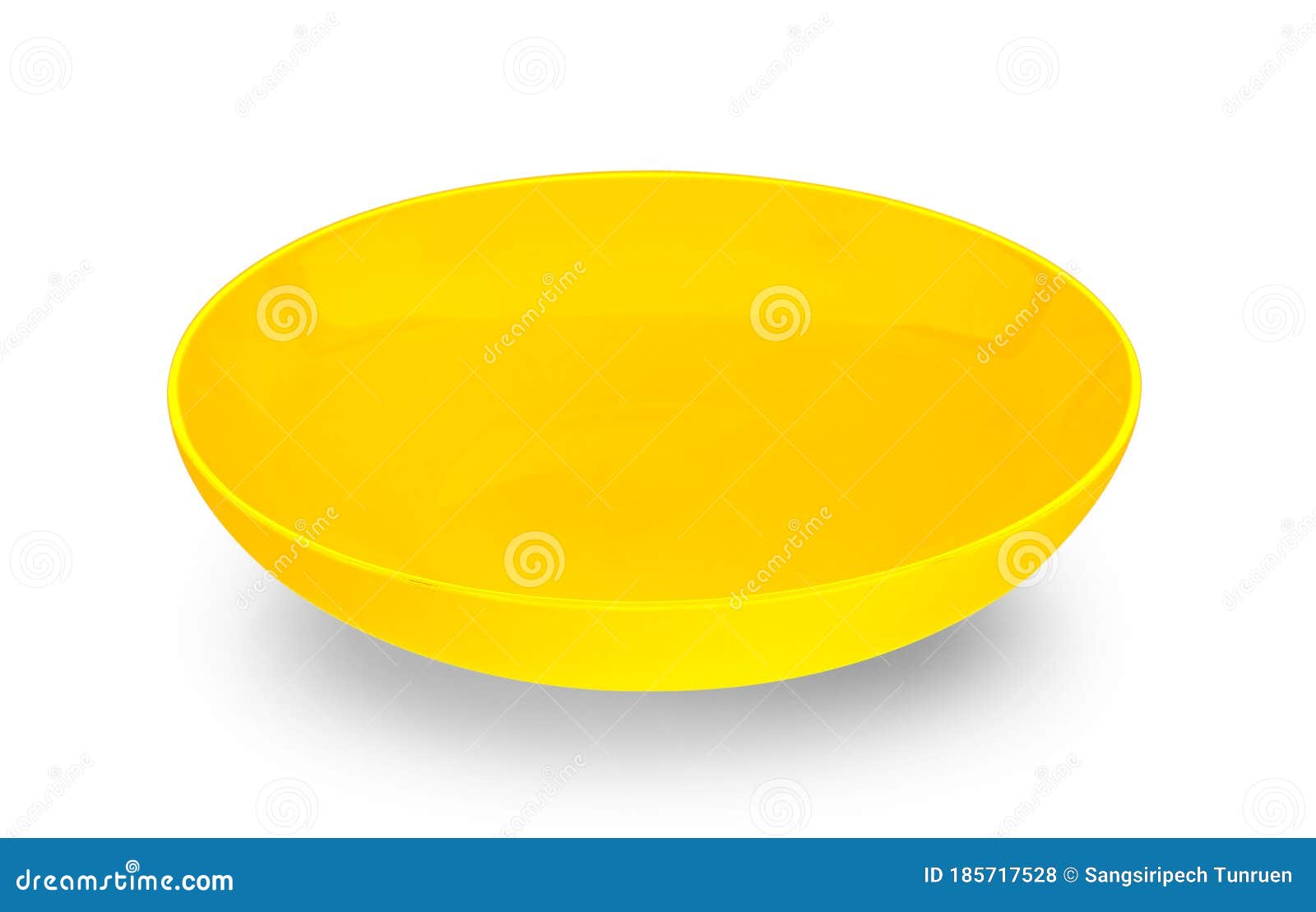 Yellow Plate Isolated on White Stock Photo - Image of restaurant ...