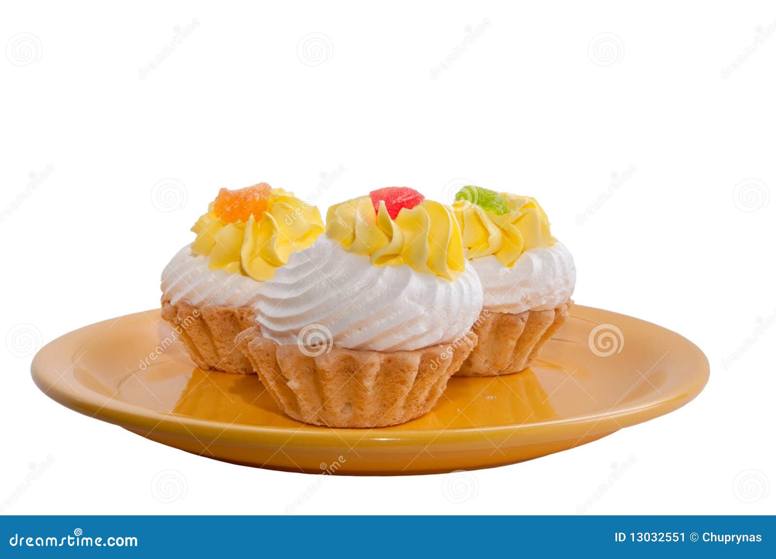 Yellow Plate with Pastry Cream Stock Image - Image of dough, plate ...