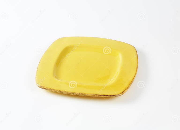 Yellow plate stock photo. Image of pottery, object, square - 49504900