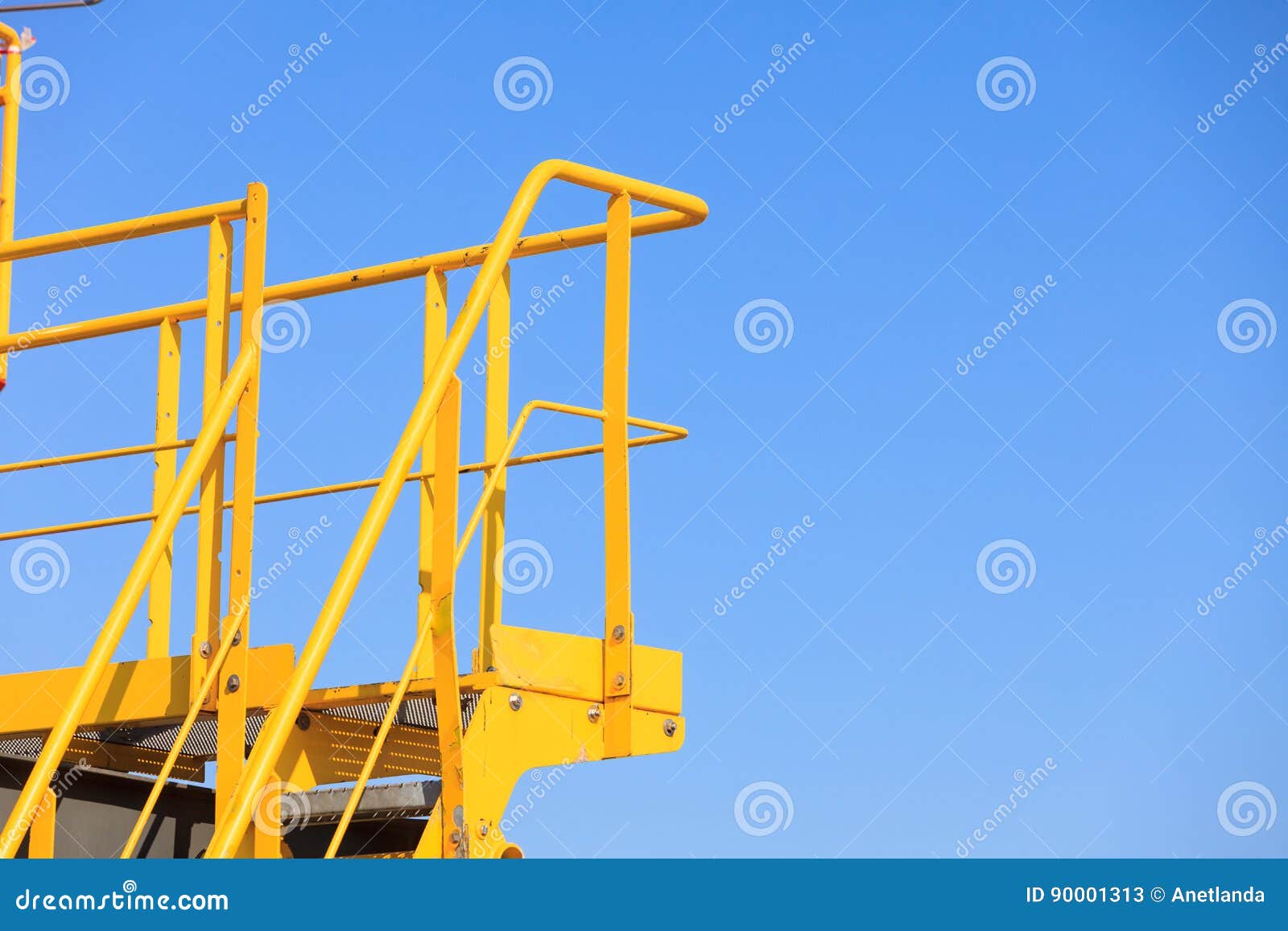 Yellow Platform with Steps, Industry Detail Stock Image - Image of ...