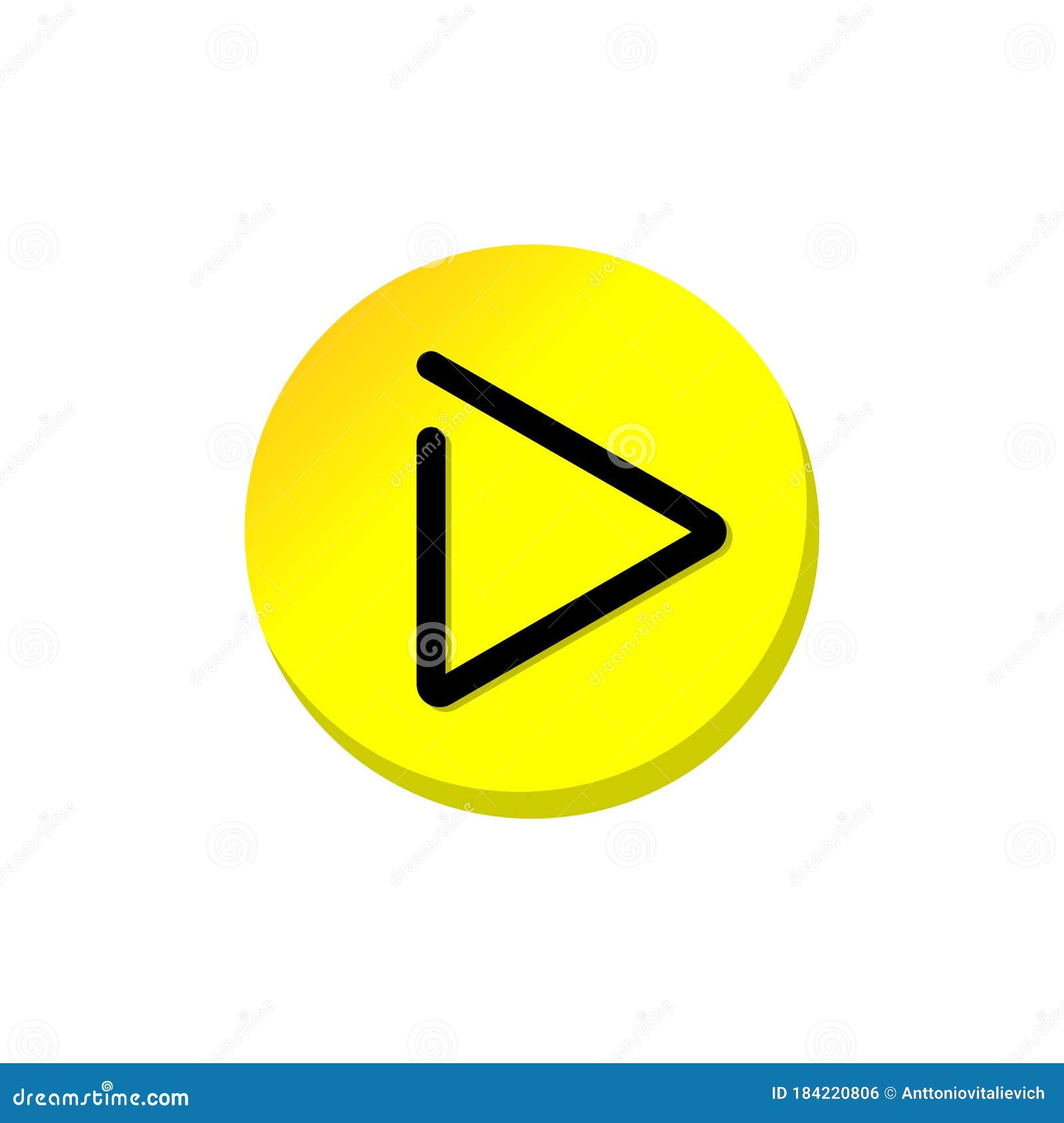 Yellow Play Button Sign - Play Video Icon Stock Vector - Illustration ...