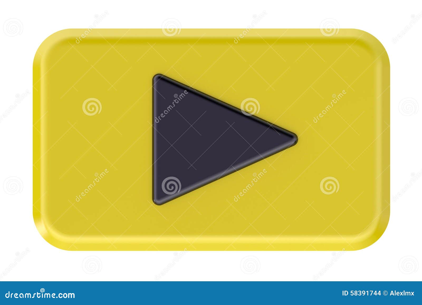 Yellow play icon stock illustration. Illustration of icon - 58391744