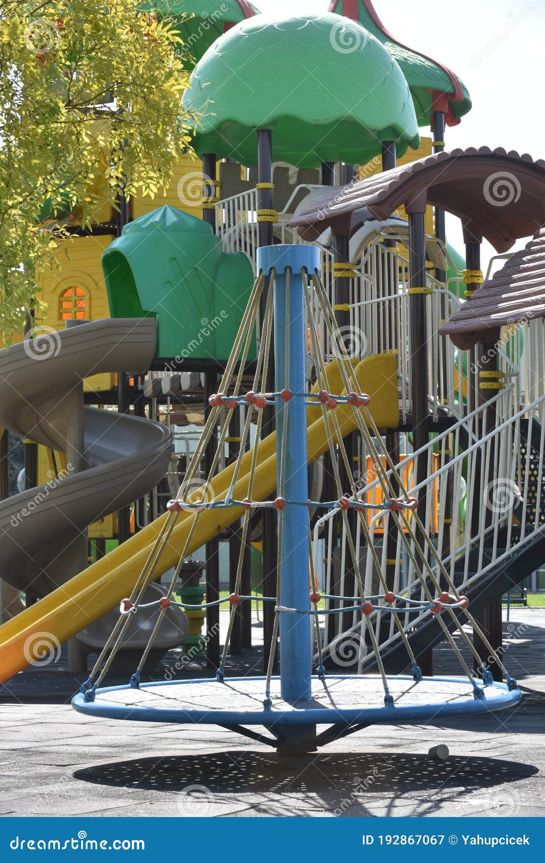 Yellow Playground in the Park. Stock Image - Image of beautiful, city ...