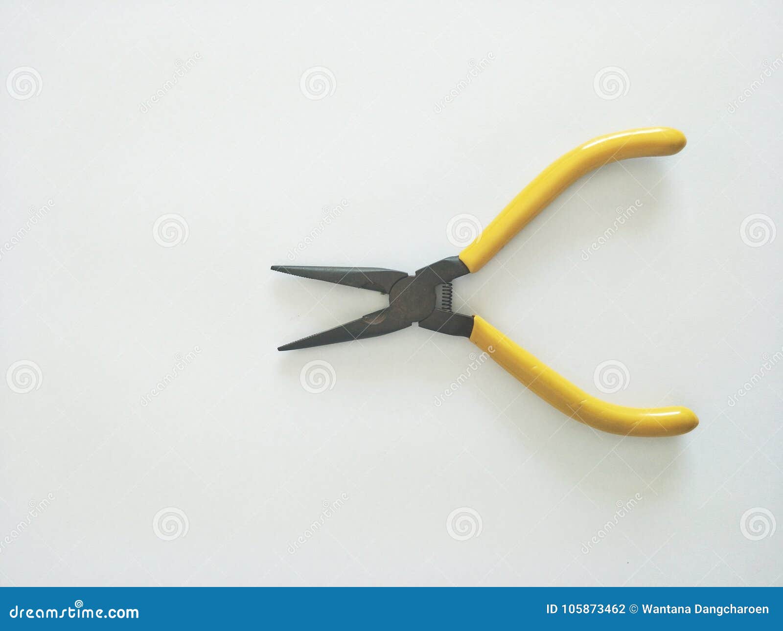 Yellow Plier on White Background Stock Photo - Image of white, plier ...