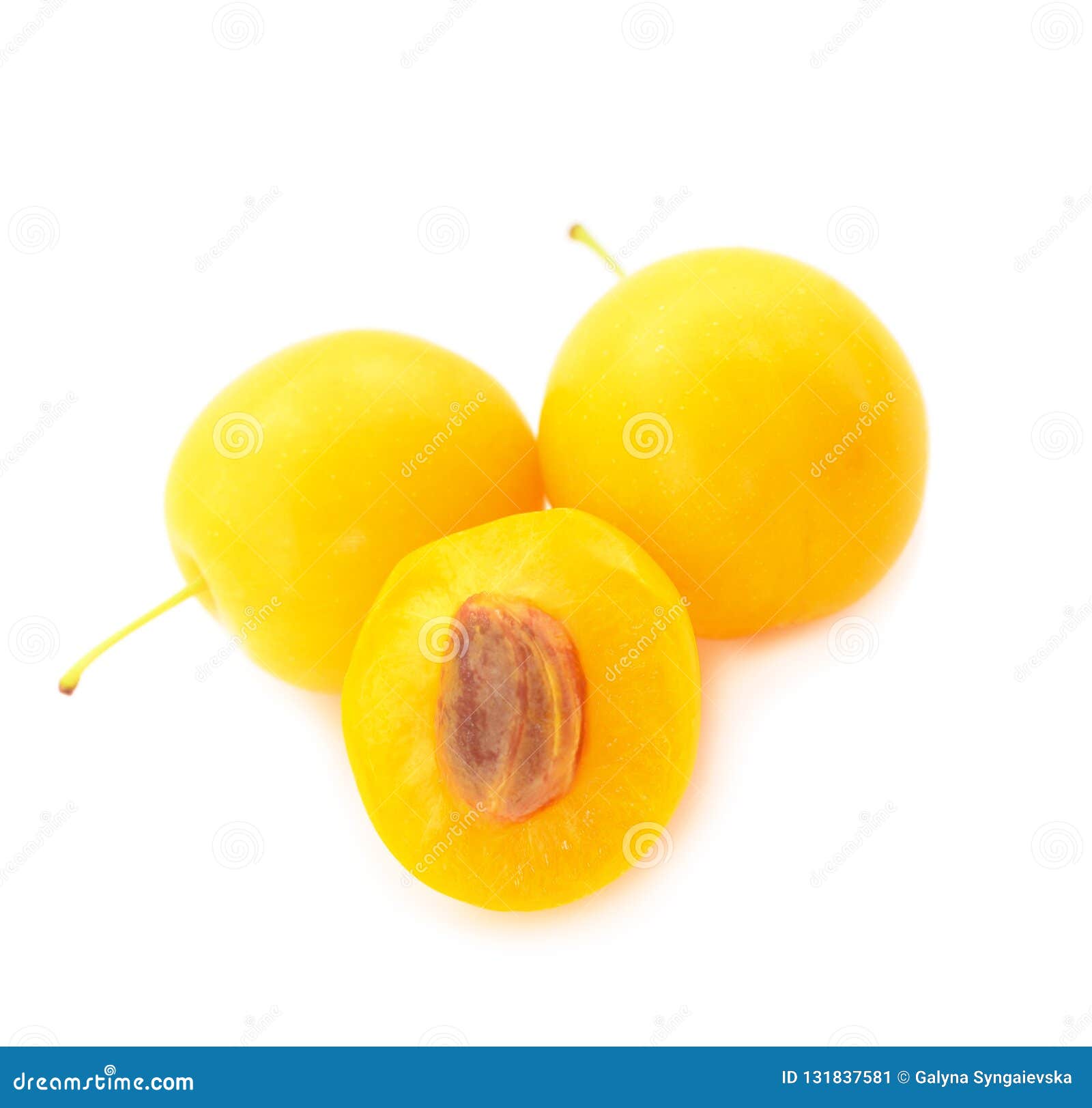 Yellow plum isolated stock image. Image of acid, fruit - 131837581