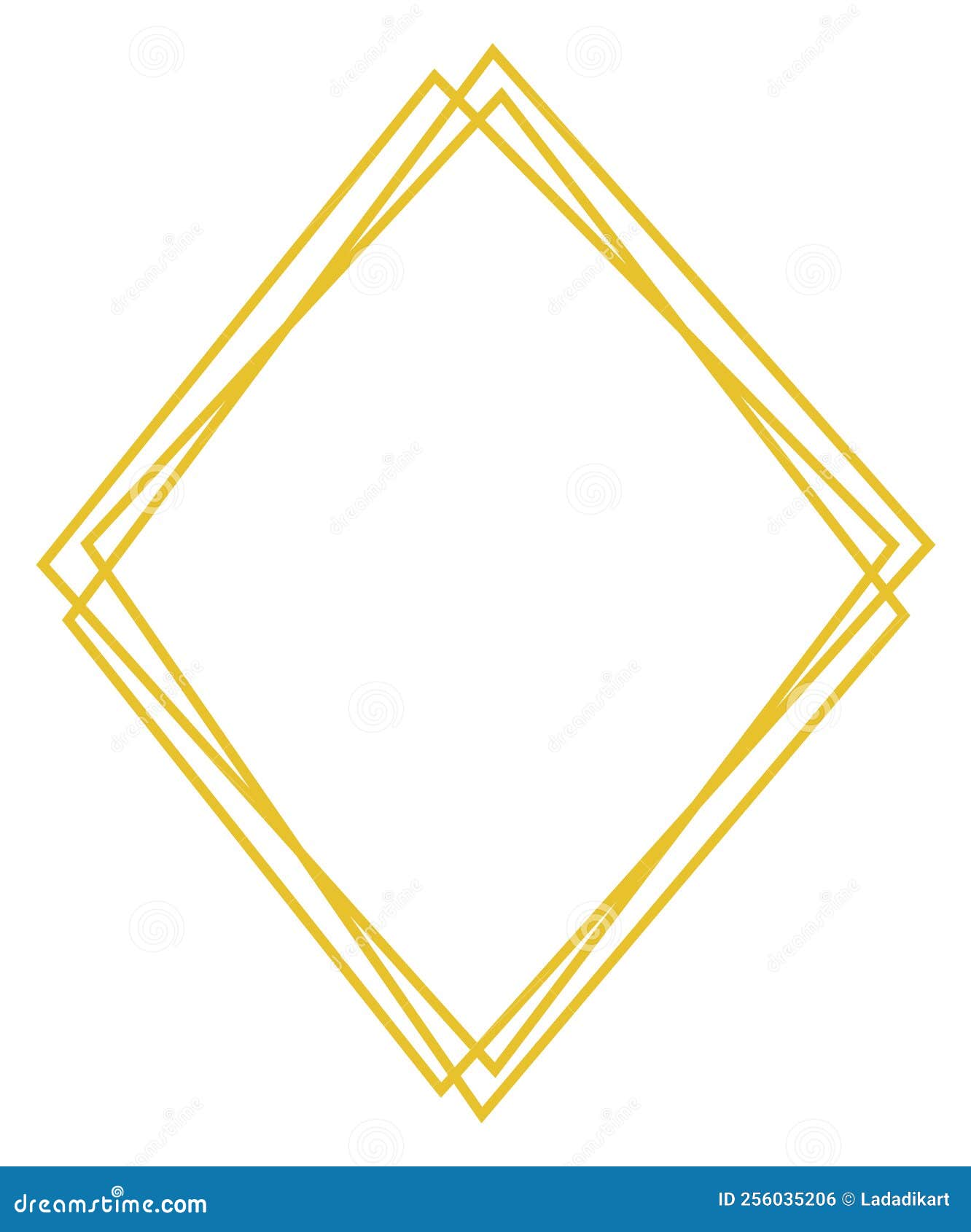 Yellow Polygonal Frame. Geometric Thin Line Diamond Shape Stock Vector ...
