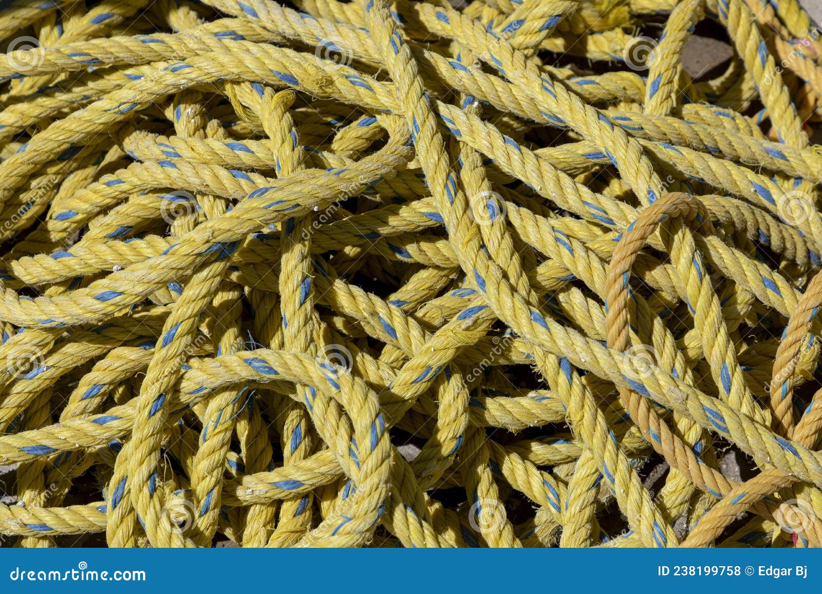 Yellow Polymer Rope Texture in a Construction Stock Photo - Image of ...