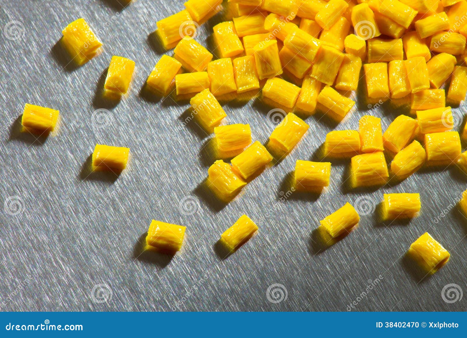 Yellow Polymer on Stainless Steel Stock Photo - Image of colorful ...