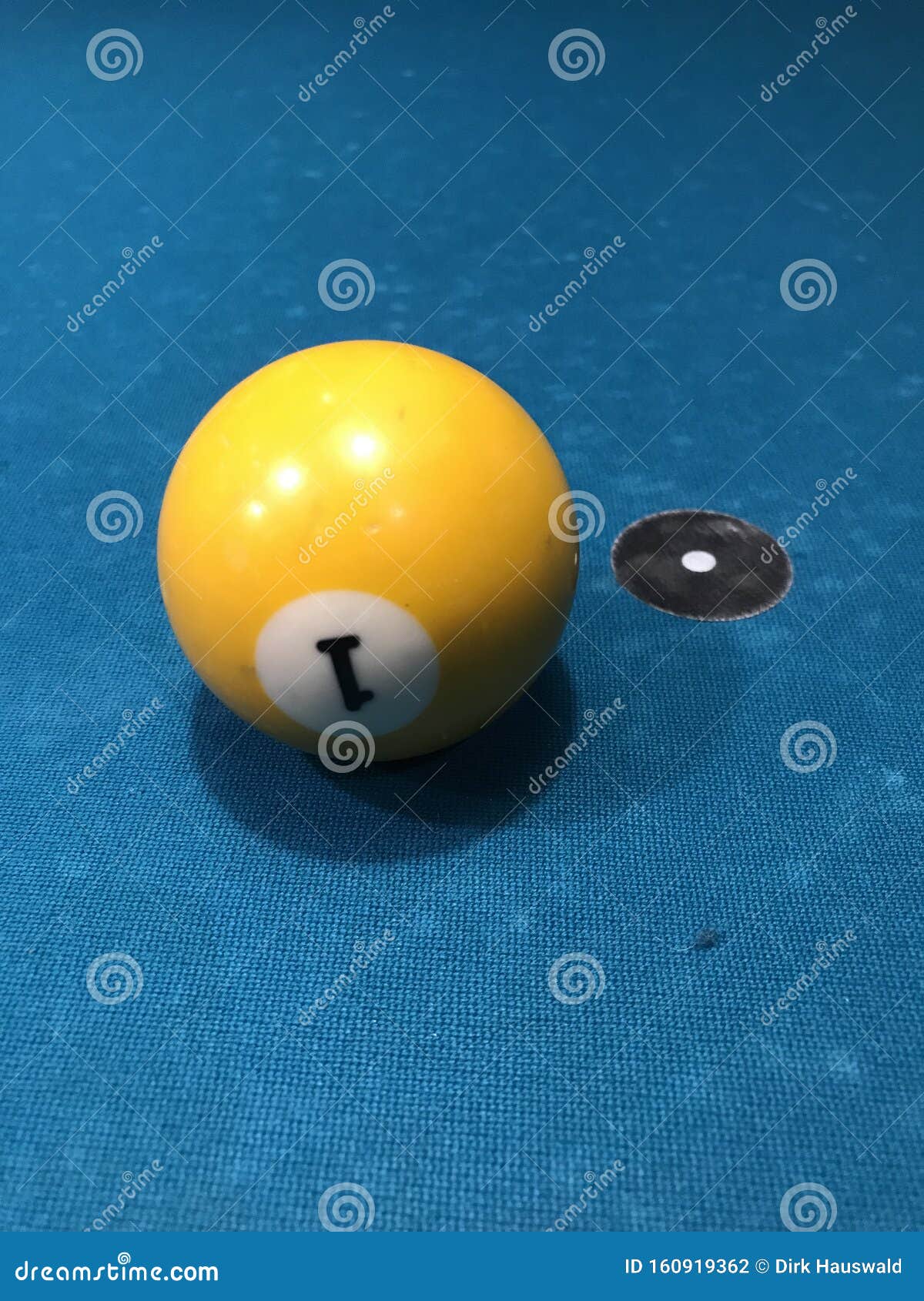 Yellow pool ball stock photo. Image of yellow, ball - 160919362