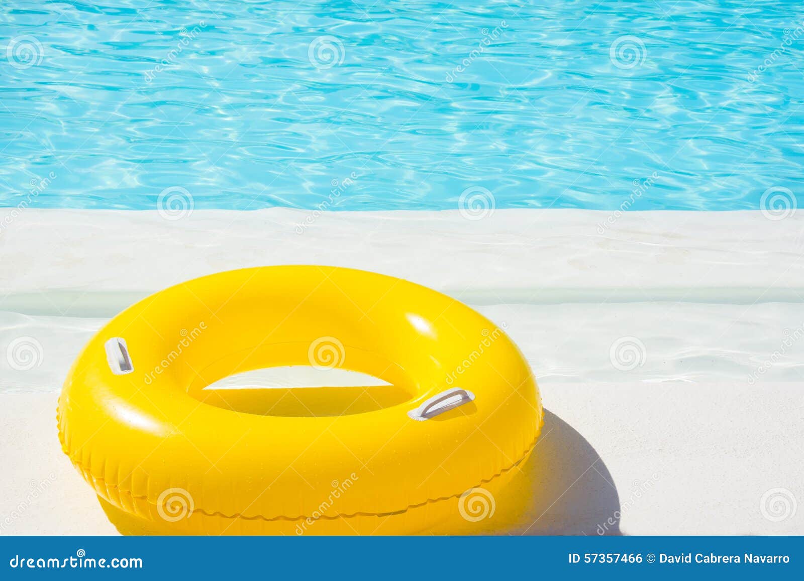 Yellow Pool Float in the Swimming Pool Stock Photo - Image of summer ...