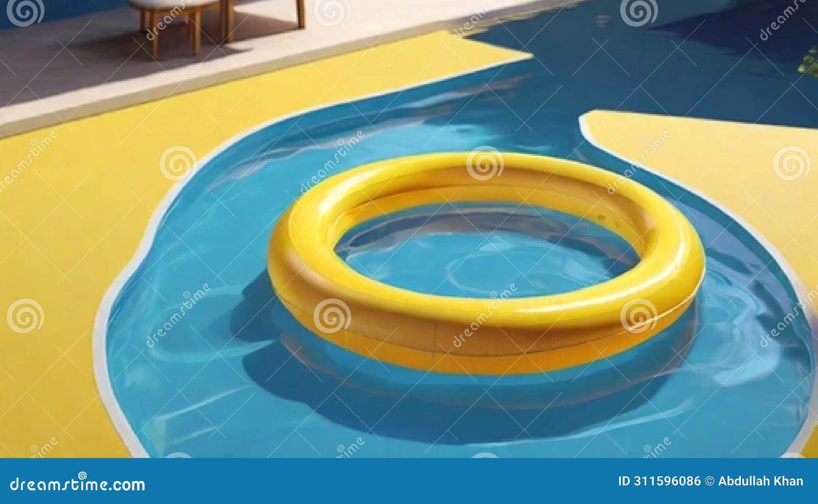 Yellow pool float stock illustration. Illustration of furniture - 311596086