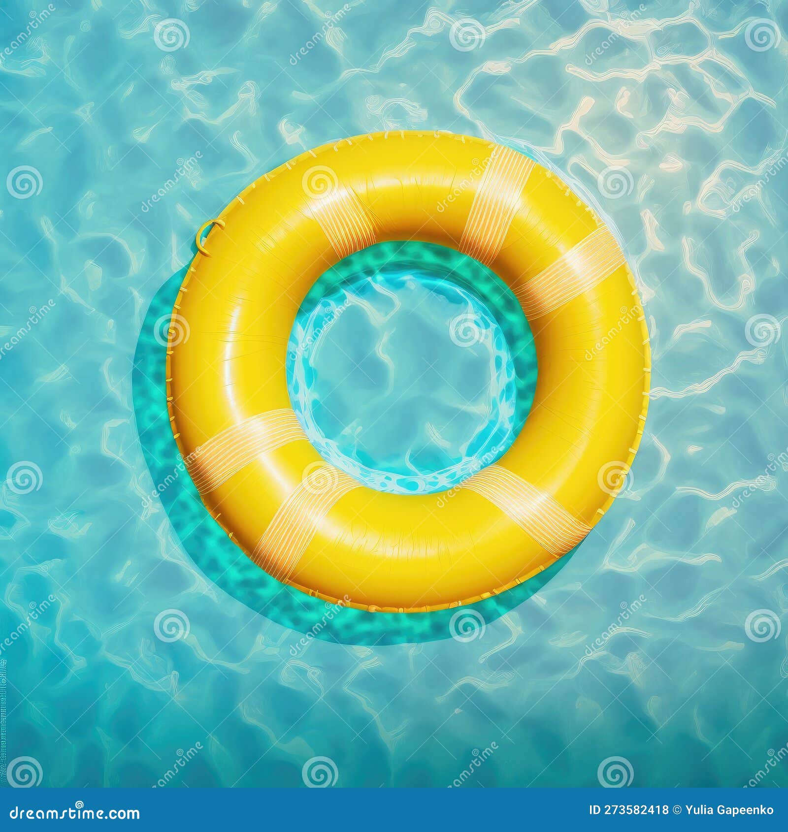 Yellow Pool Ring Float. Illustration AI Generative Stock Illustration ...