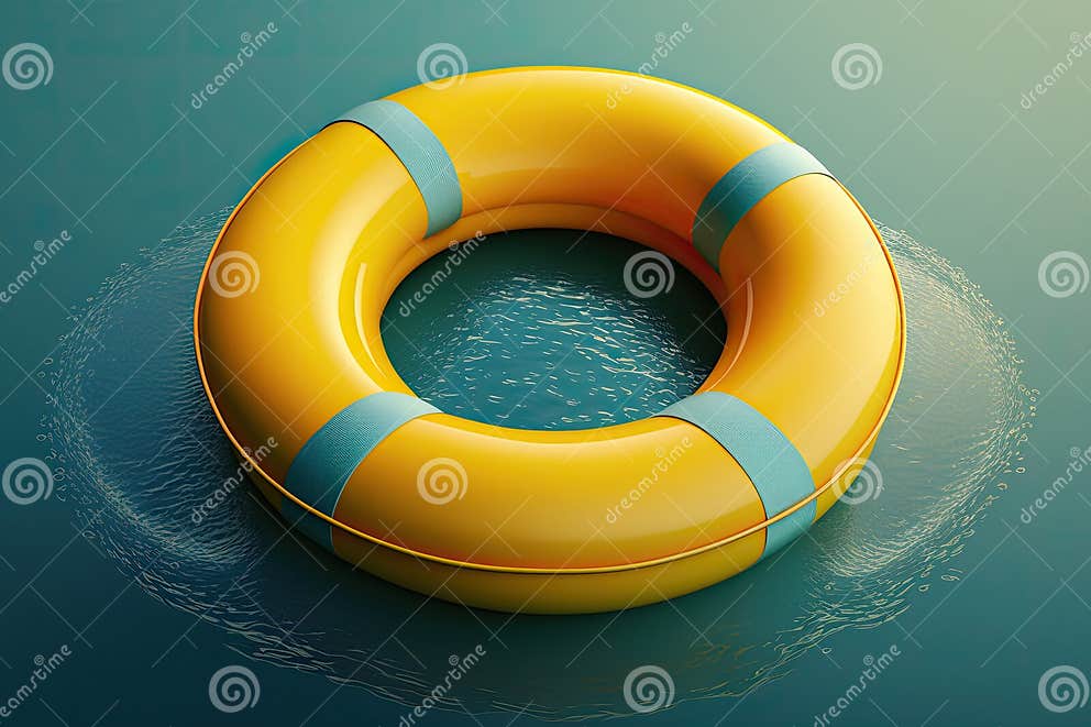 Yellow Pool Ring Float. Illustration AI Generative Stock Illustration ...