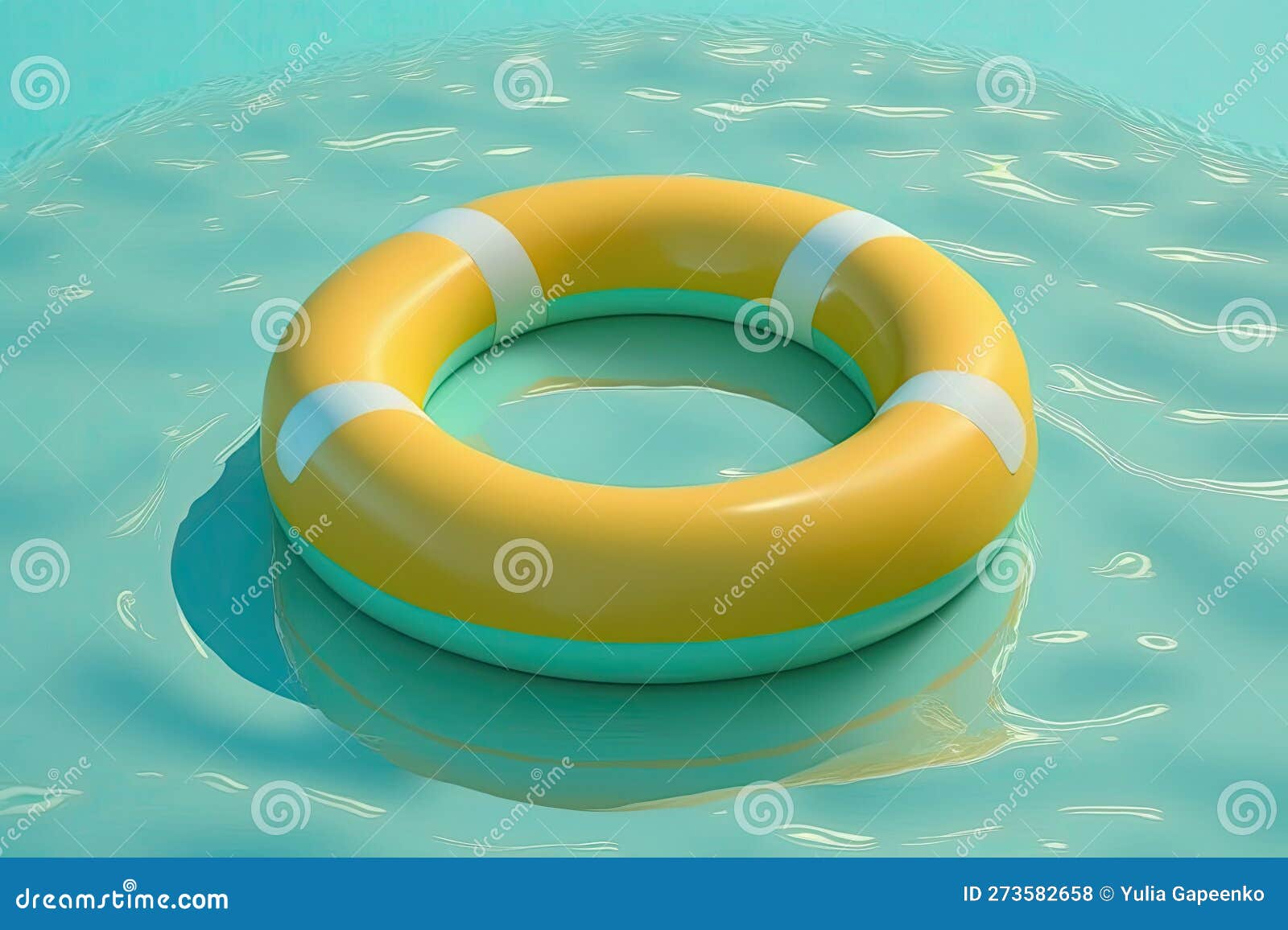 Yellow Pool Ring Float. Illustration AI Generative Stock Illustration ...