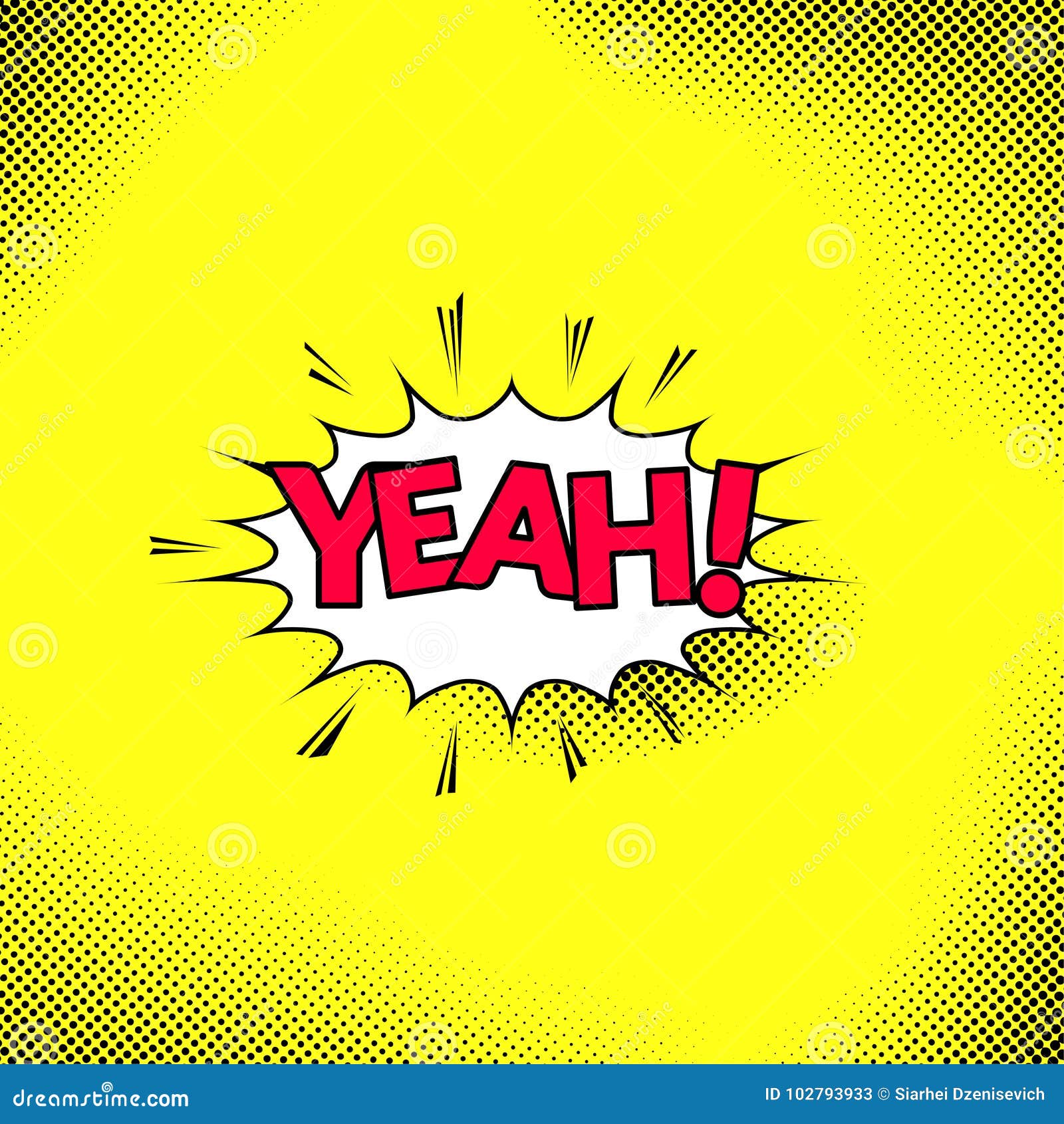 The Word Yeah On A Watercolor Speech Bubble Cartoon Vector ...