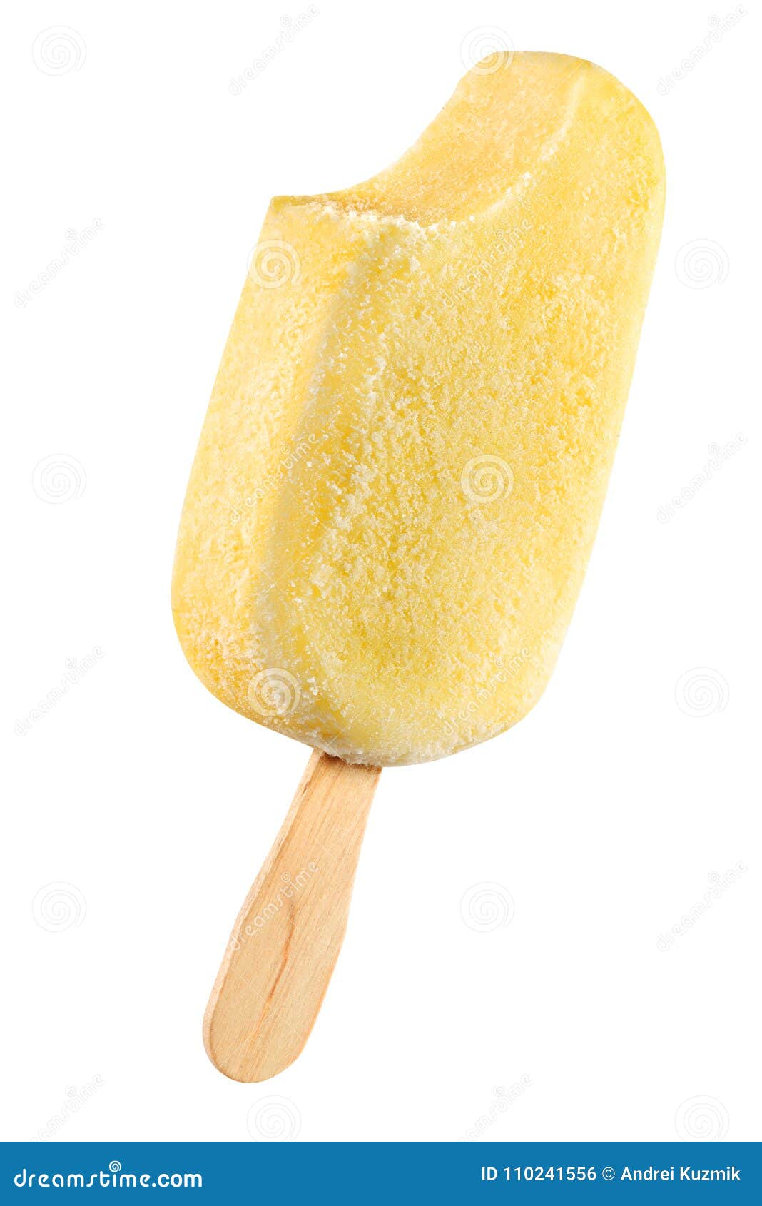 Yellow popsicle isolated stock photo. Image of frost - 110241556