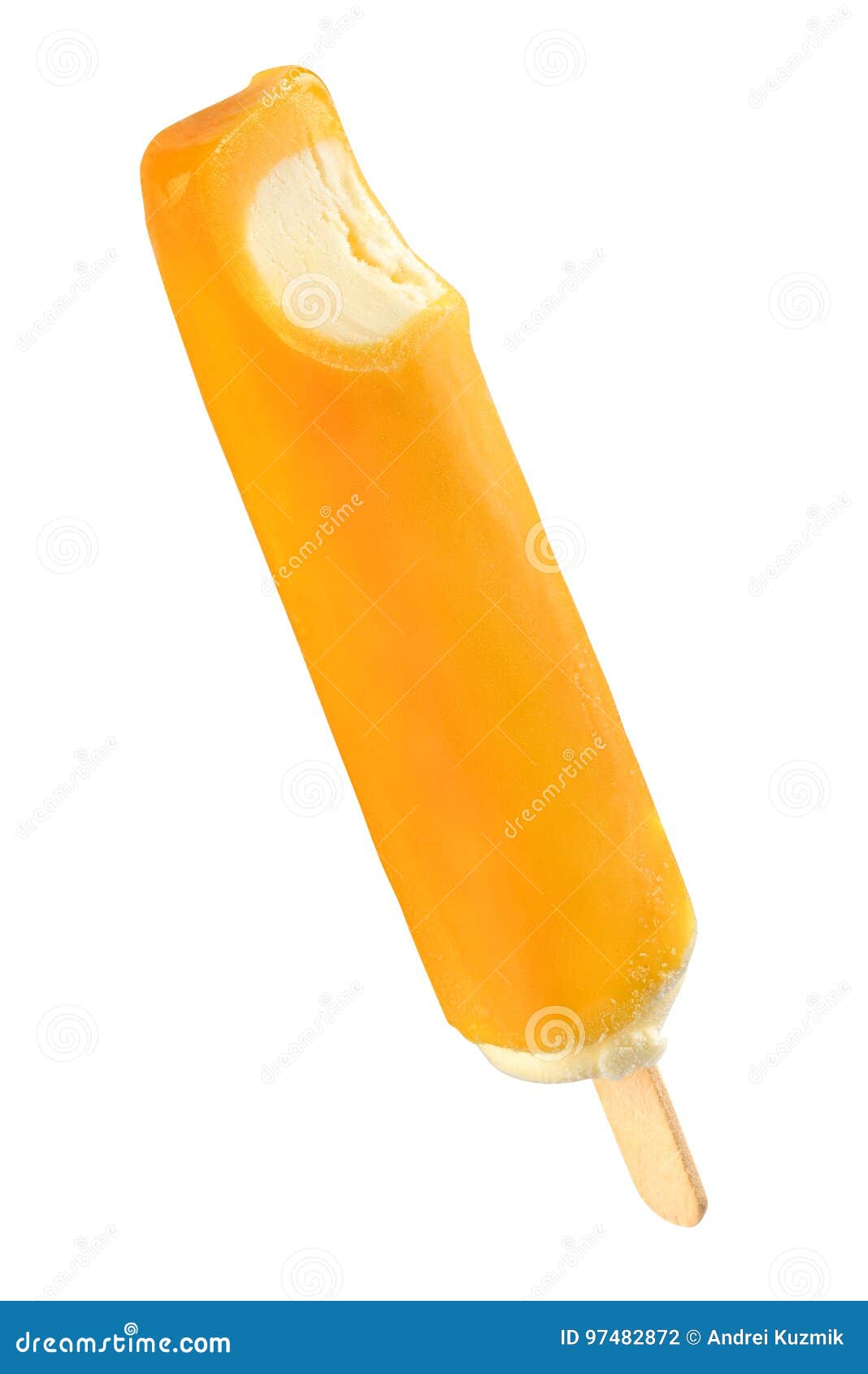 Yellow popsicle isolated stock photo. Image of fruit - 97482872