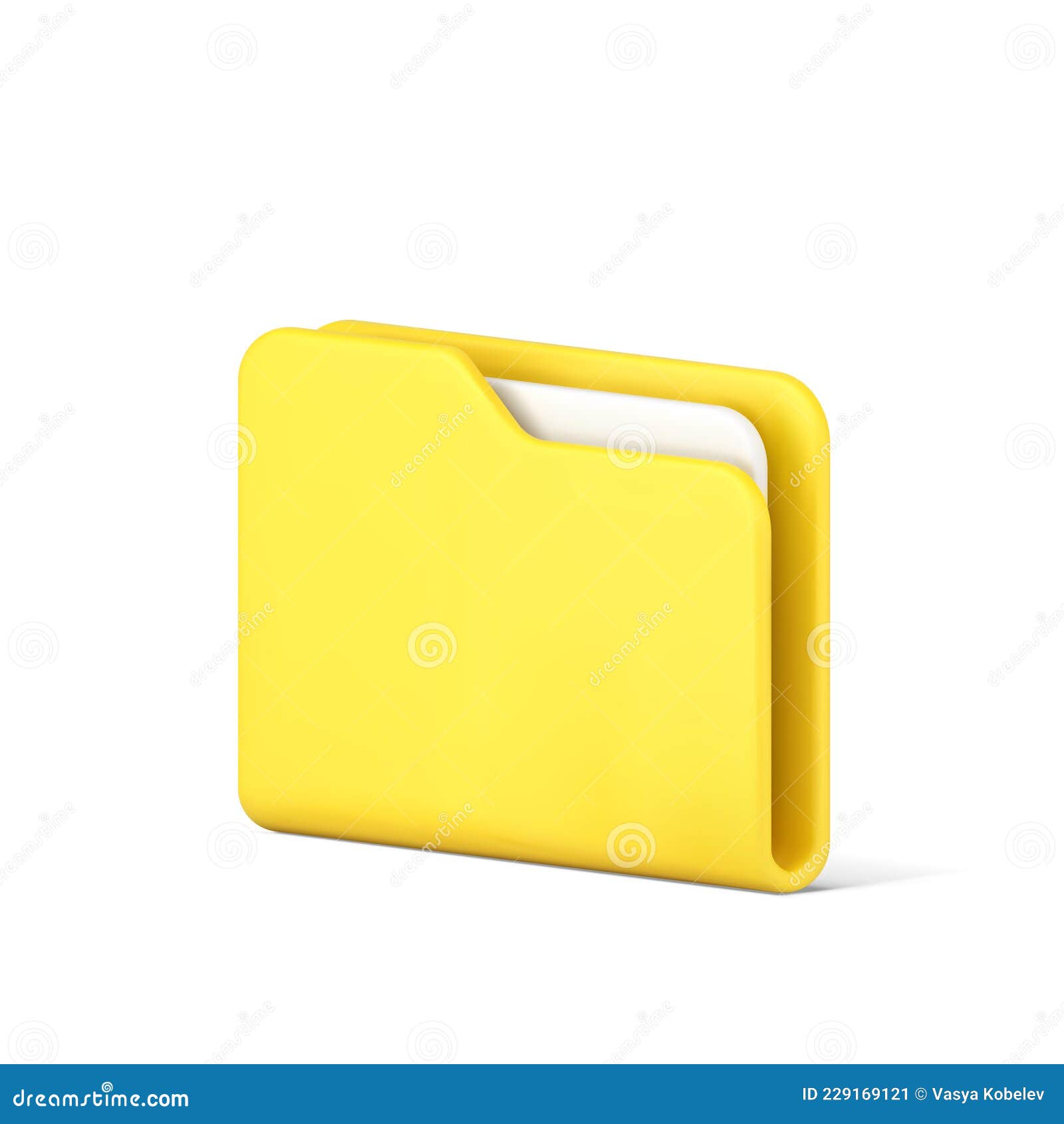 Yellow Portfolio Folder 3d Icon. Information Plastic File with ...