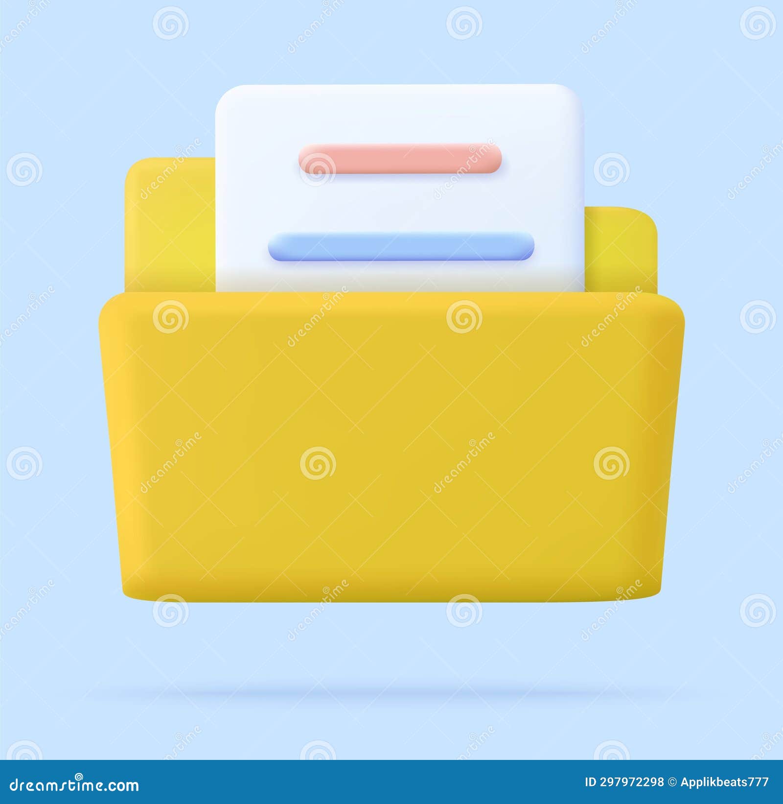 Yellow Portfolio Folder 3d Icon Stock Vector - Illustration of icon ...