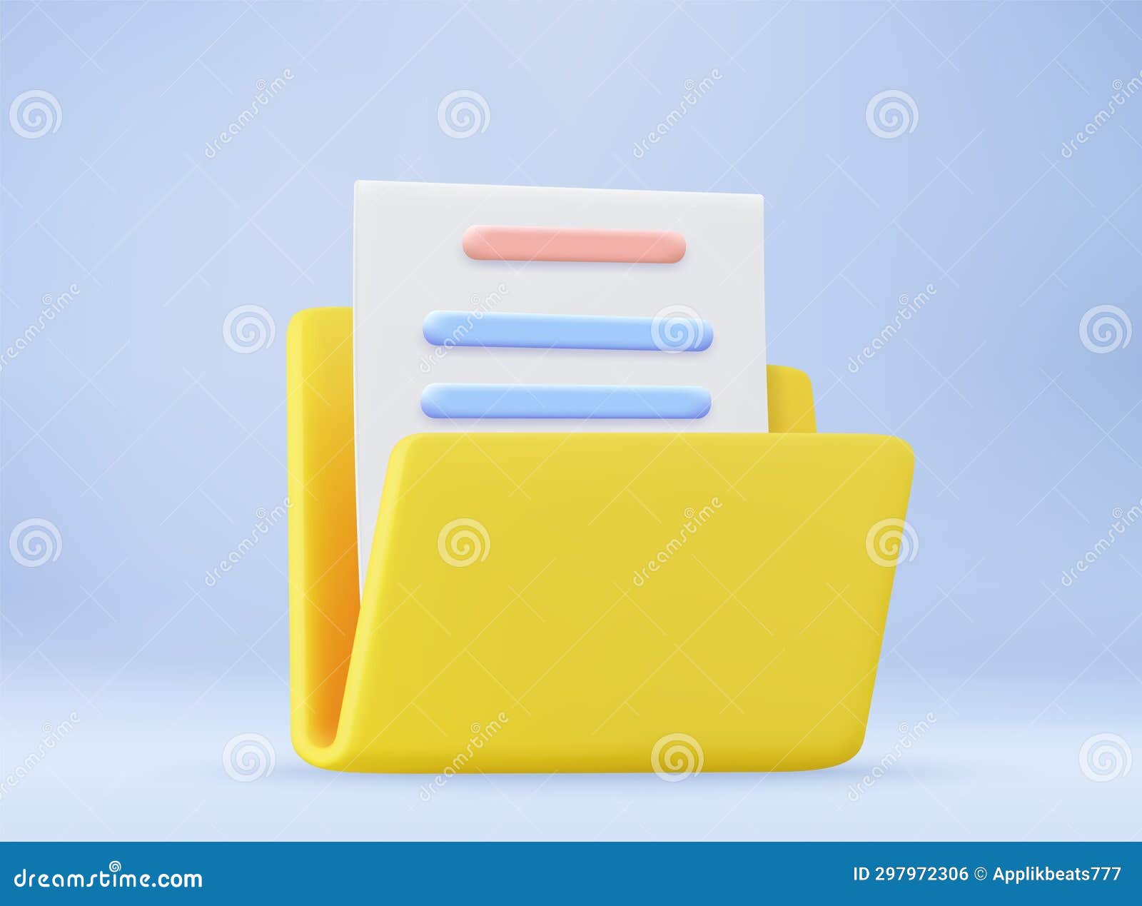 Yellow Portfolio Folder 3d Icon Stock Illustration - Illustration of ...