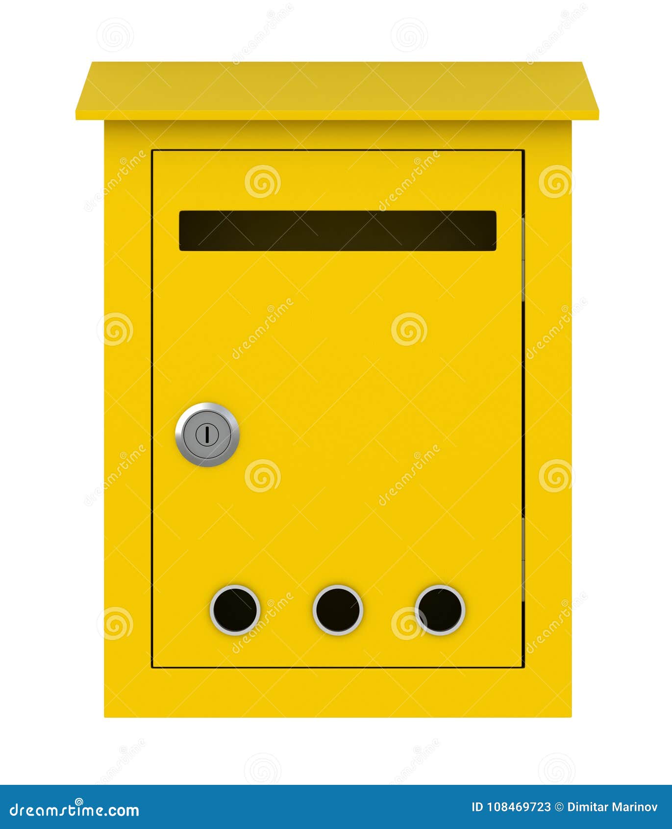 Yellow post box stock illustration. Illustration of wall - 108469723