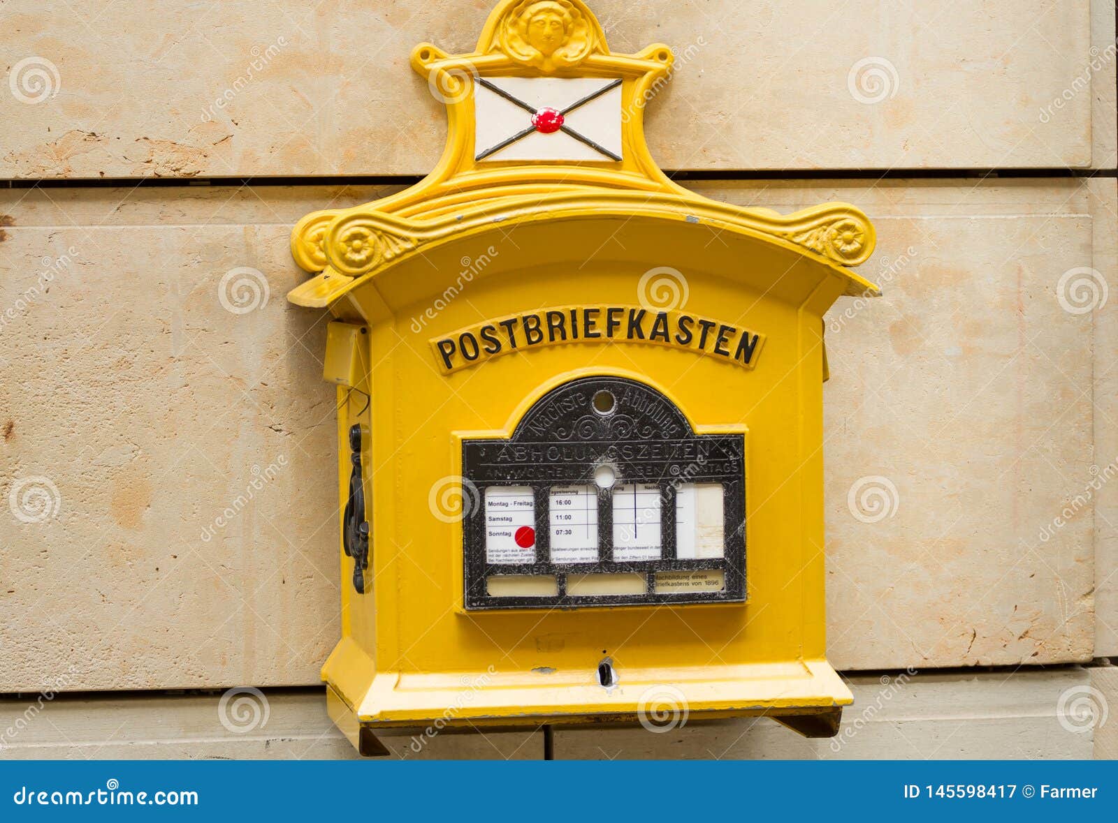 Yellow post box in Dresden editorial photography. Image of letterbox ...