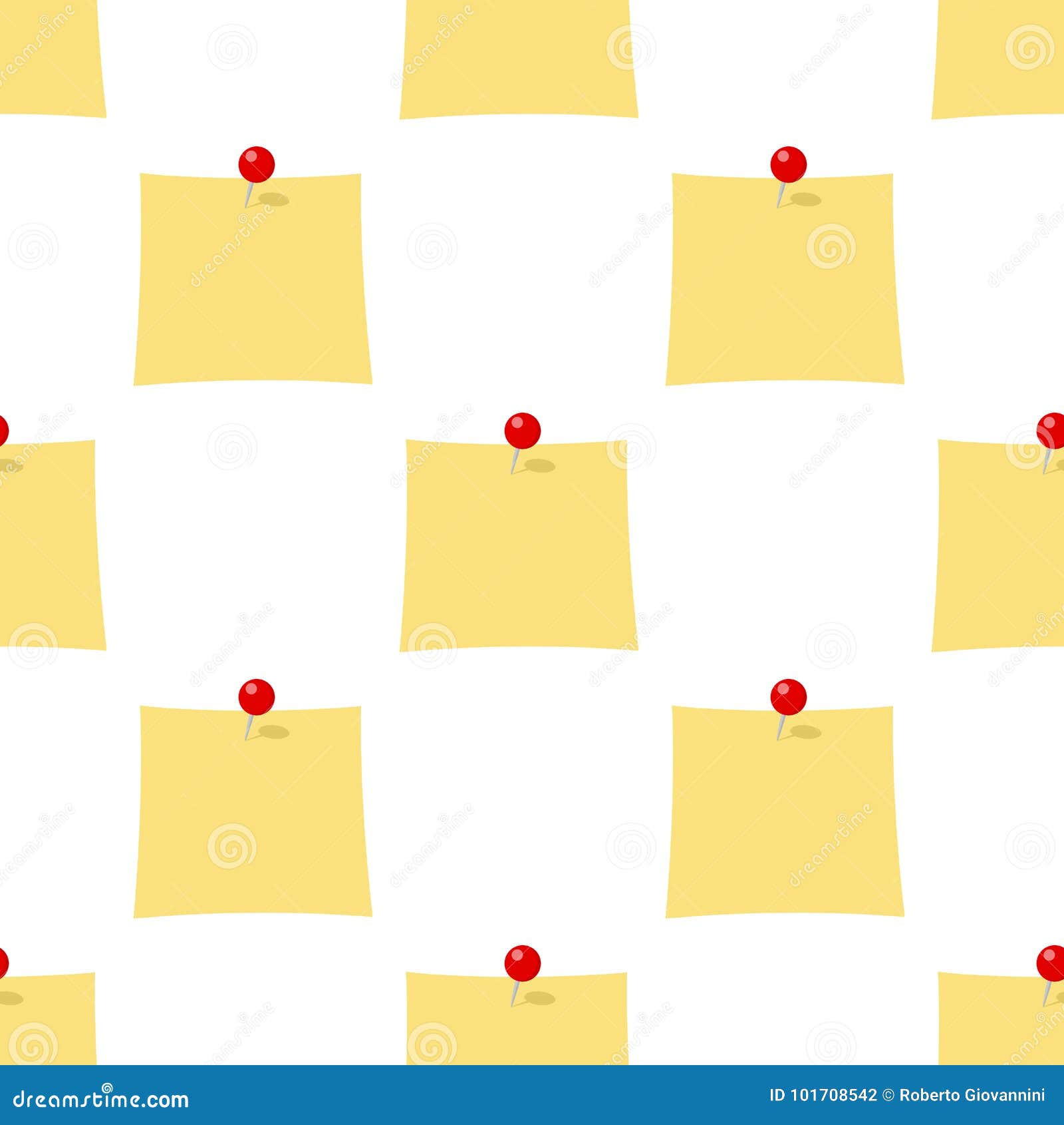Yellow Post it Flat Icon Seamless Pattern Stock Vector - Illustration ...