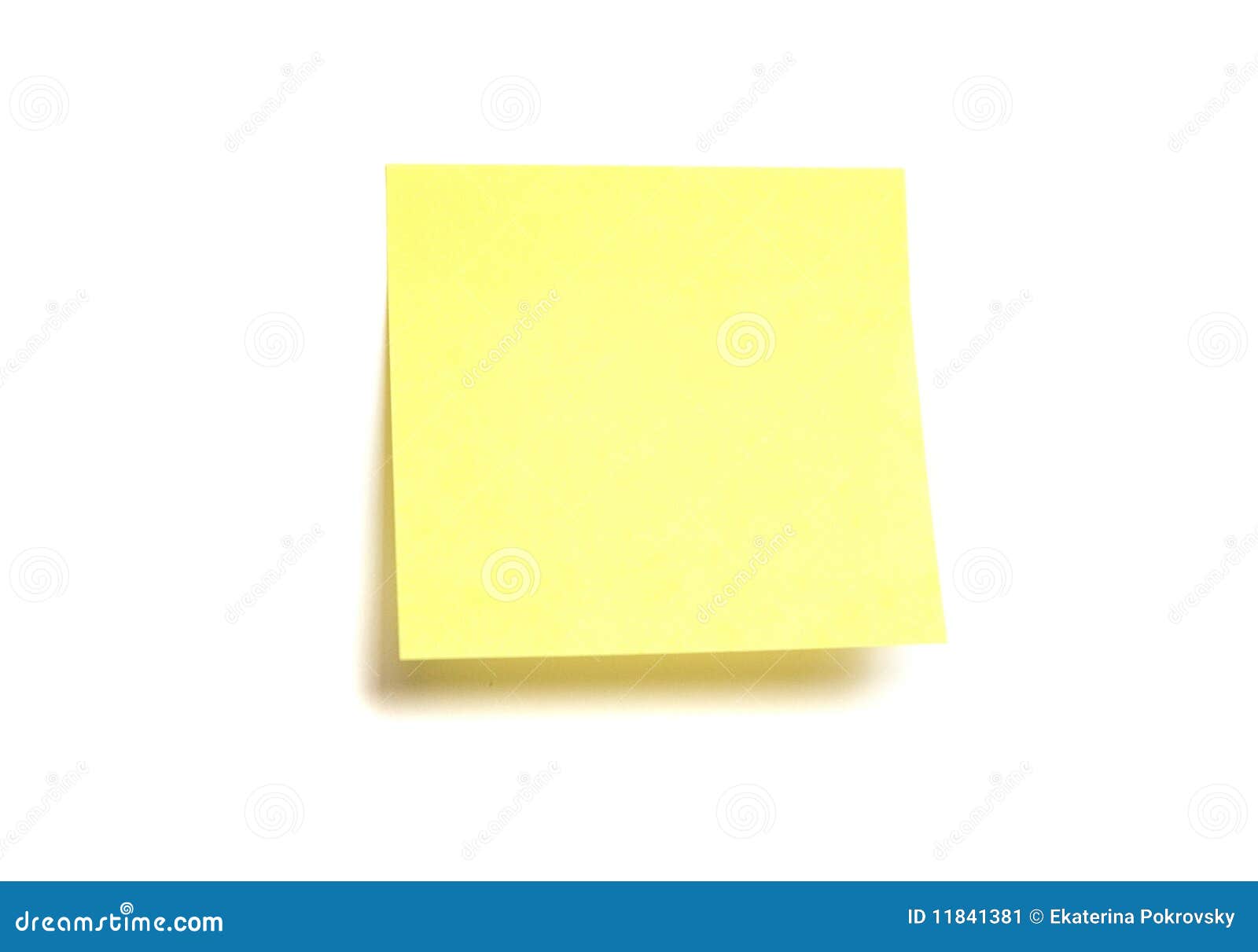 Yellow post-it isolated stock image. Image of shadow - 11841381