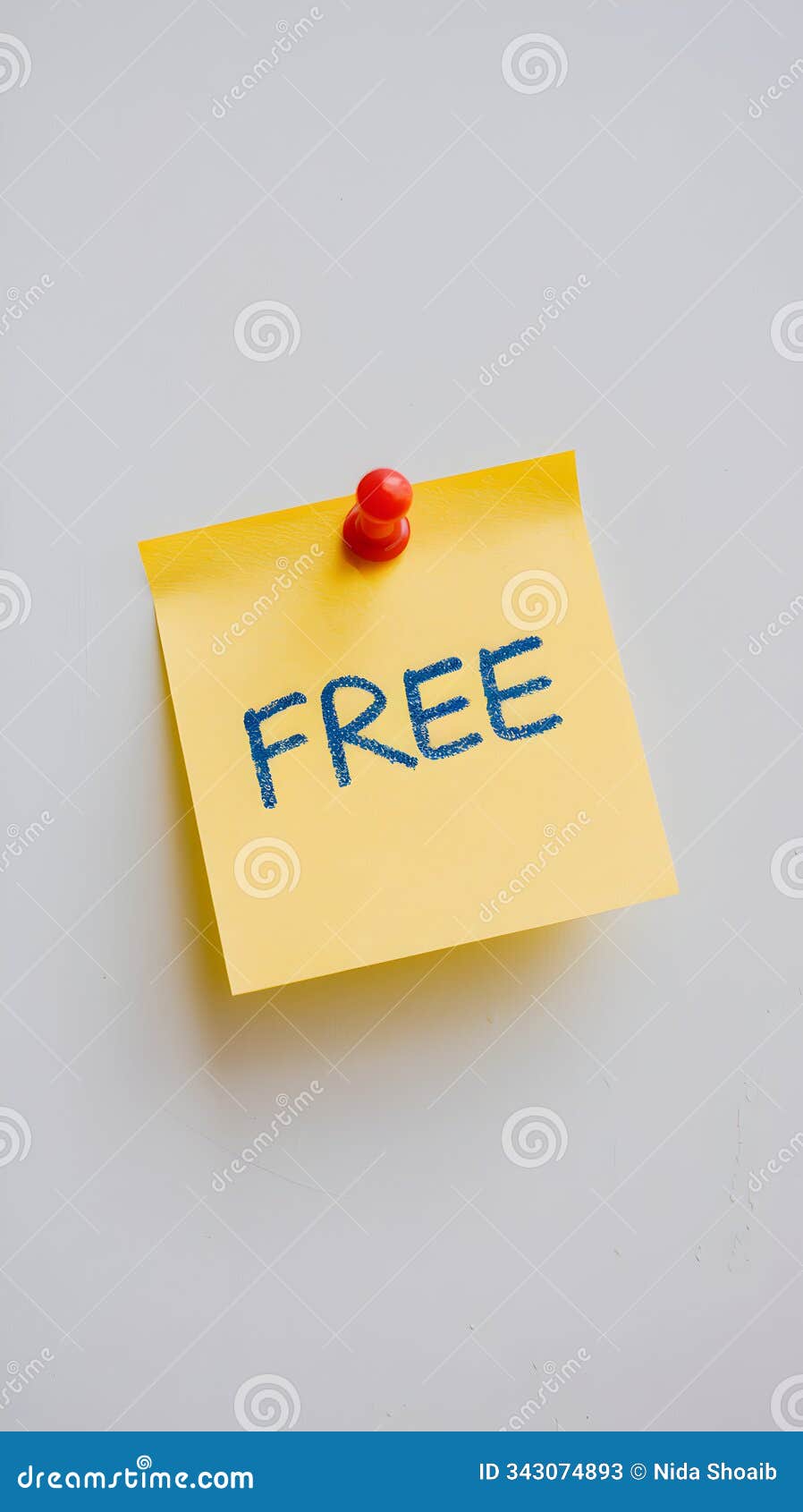 Yellow Post it Note with FREE Written in Crayon on White Surface Stock ...