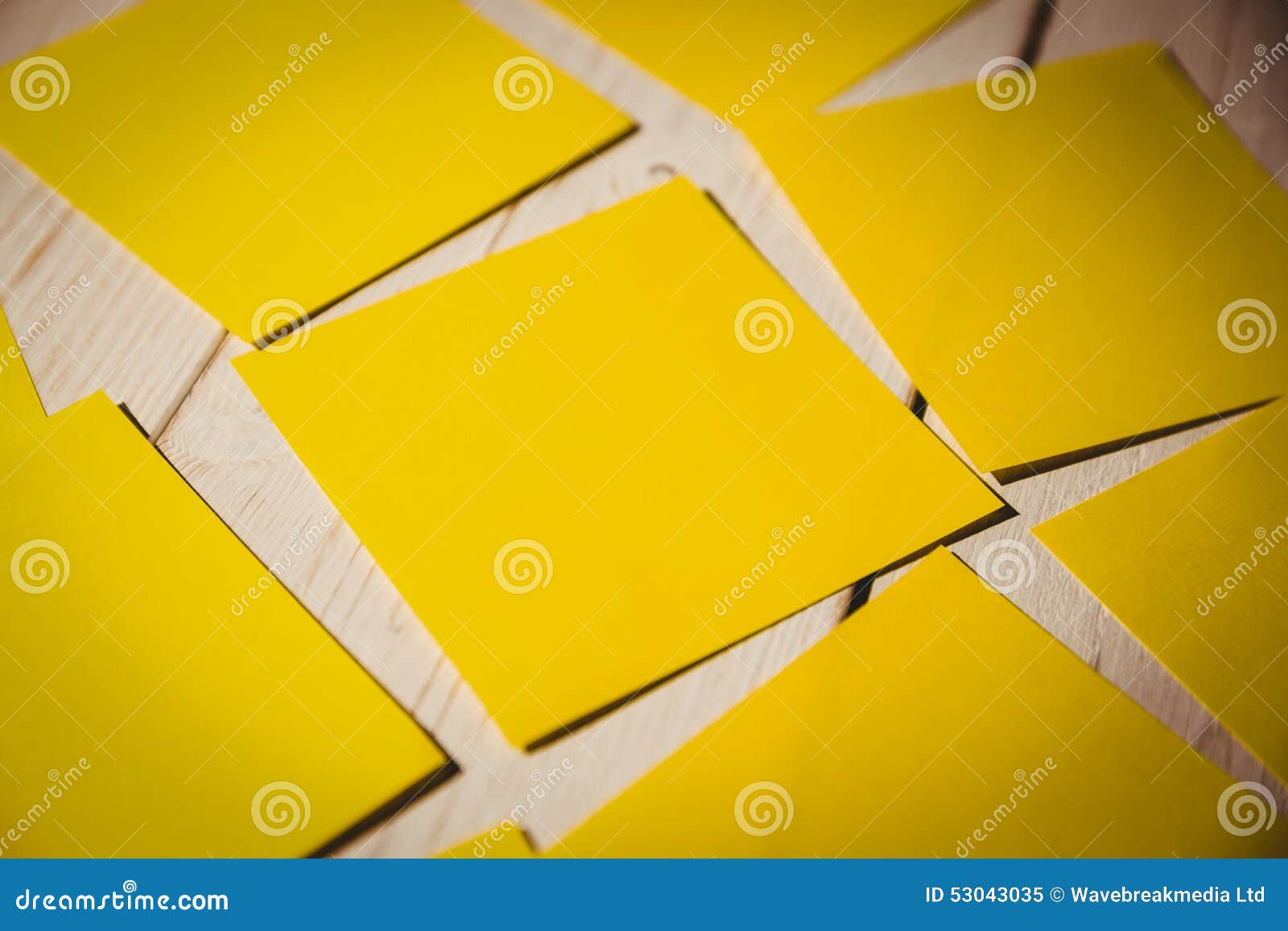 A Yellow post it note stock image. Image of space, wooden - 53043035