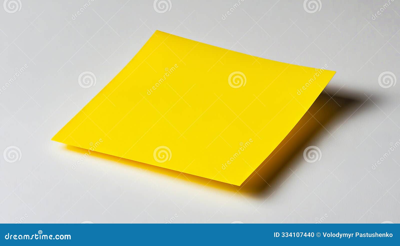 A Yellow Post-it Note on a White Surface Stock Photo - Image of flat ...