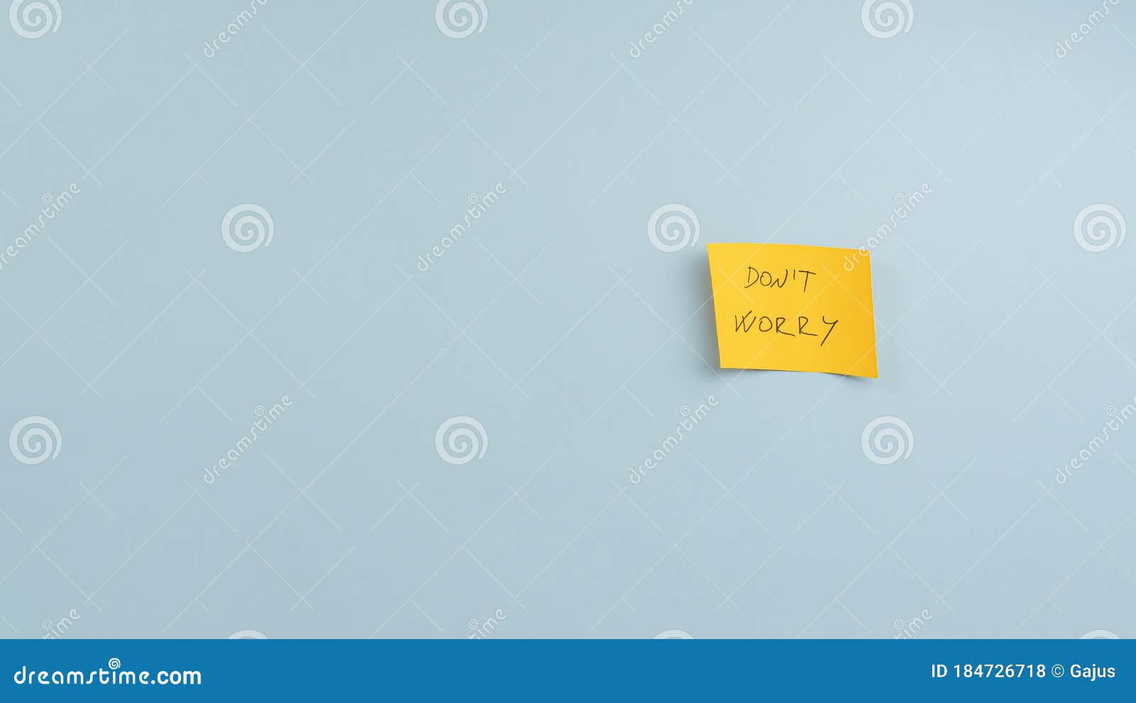Yellow Post it Paper with Dont Worry Sign Stock Photo - Image of ...