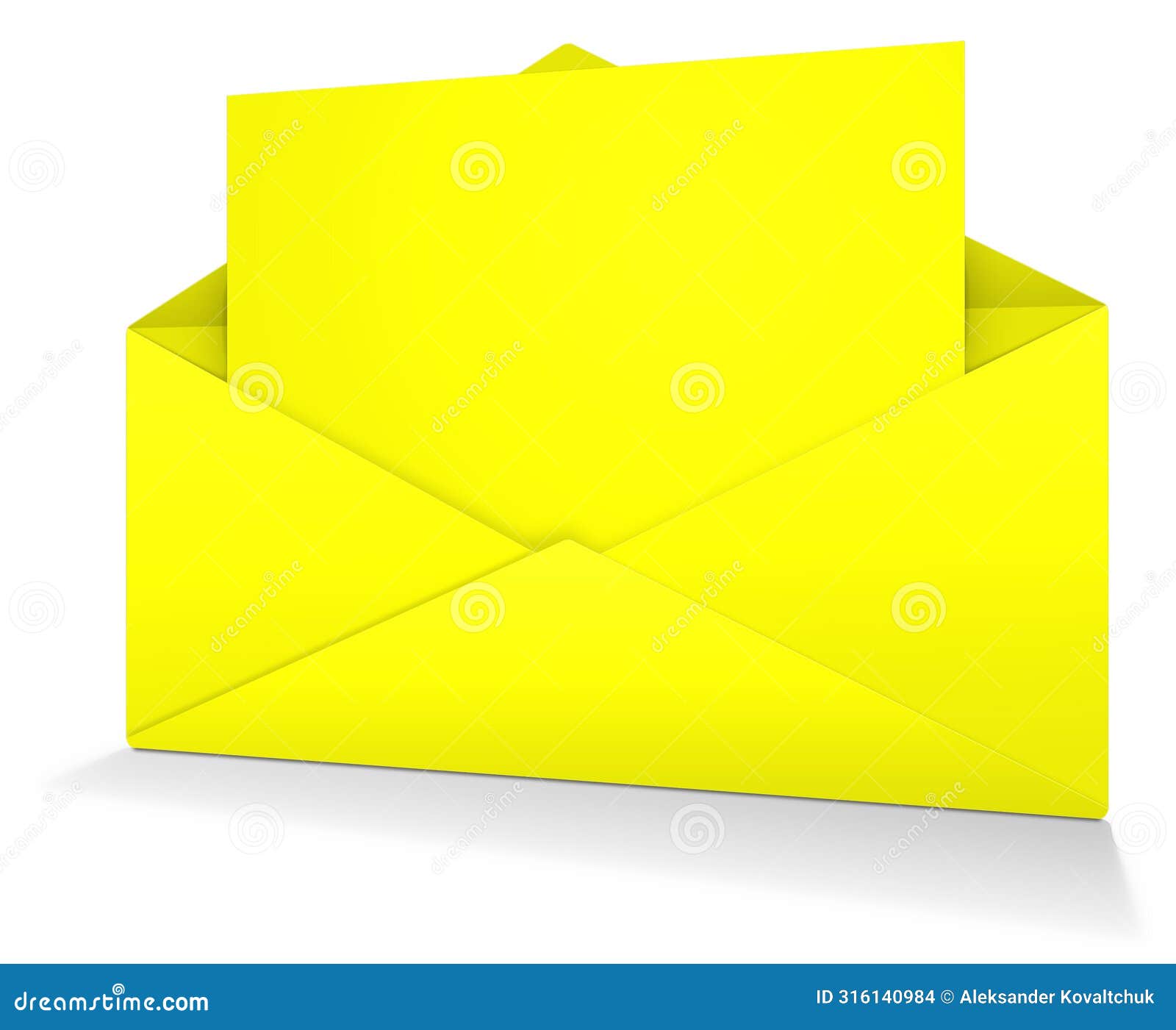 Yellow Postal Envelope Blank Template for Presentation Layouts and ...