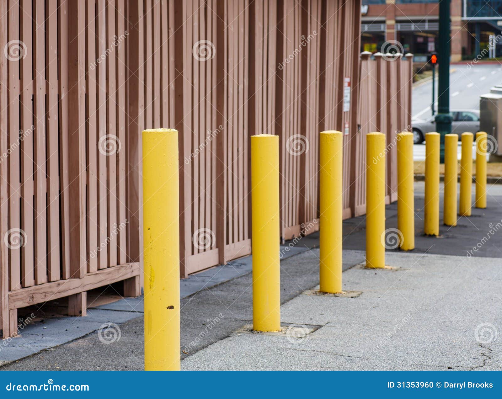 Yellow Posts into Distance stock photo. Image of yellow - 31353960