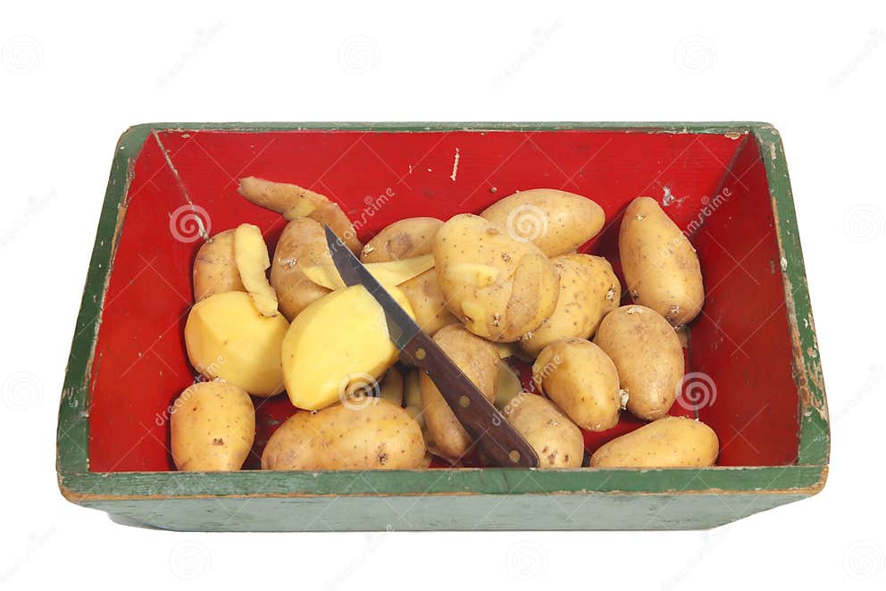 Yellow potatoes in red box stock photo. Image of ingredient - 19004082
