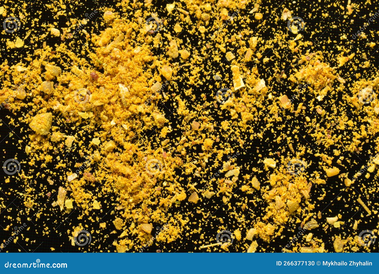 Yellow Powder is Scattered on a Black Background. Stock Photo - Image ...