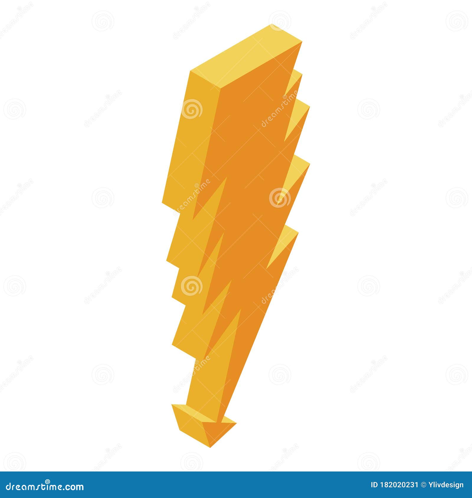 Yellow Power Bolt Icon, Isometric Style Stock Vector - Illustration of ...