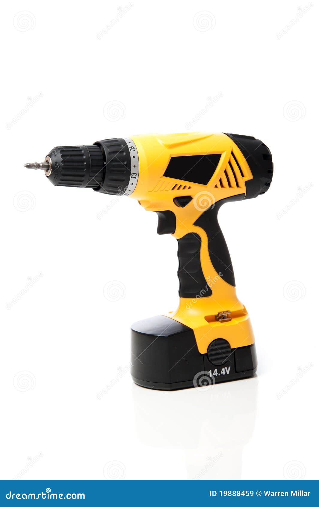 Yellow Power Drill Isolated Stock Image - Image of gardening ...