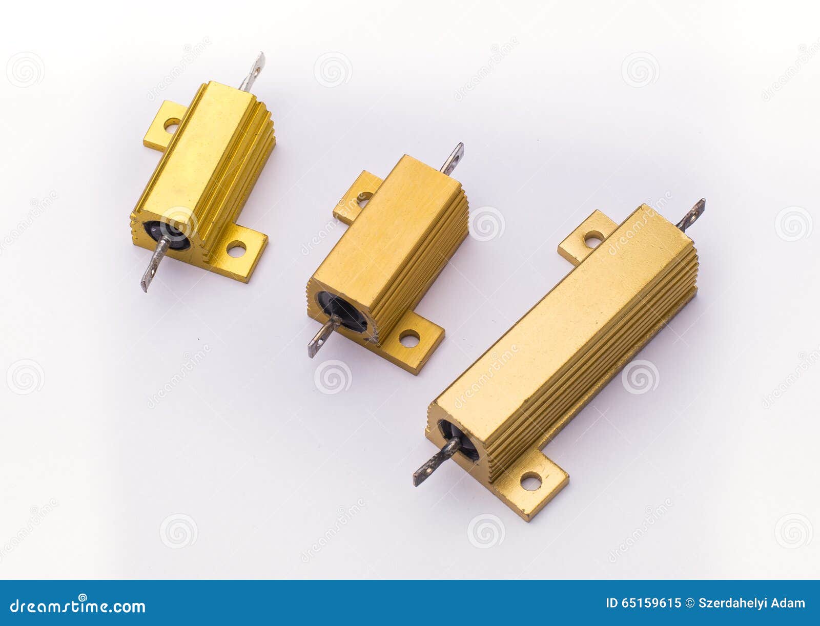 Yellow power resistors stock image. Image of object, flange - 65159615